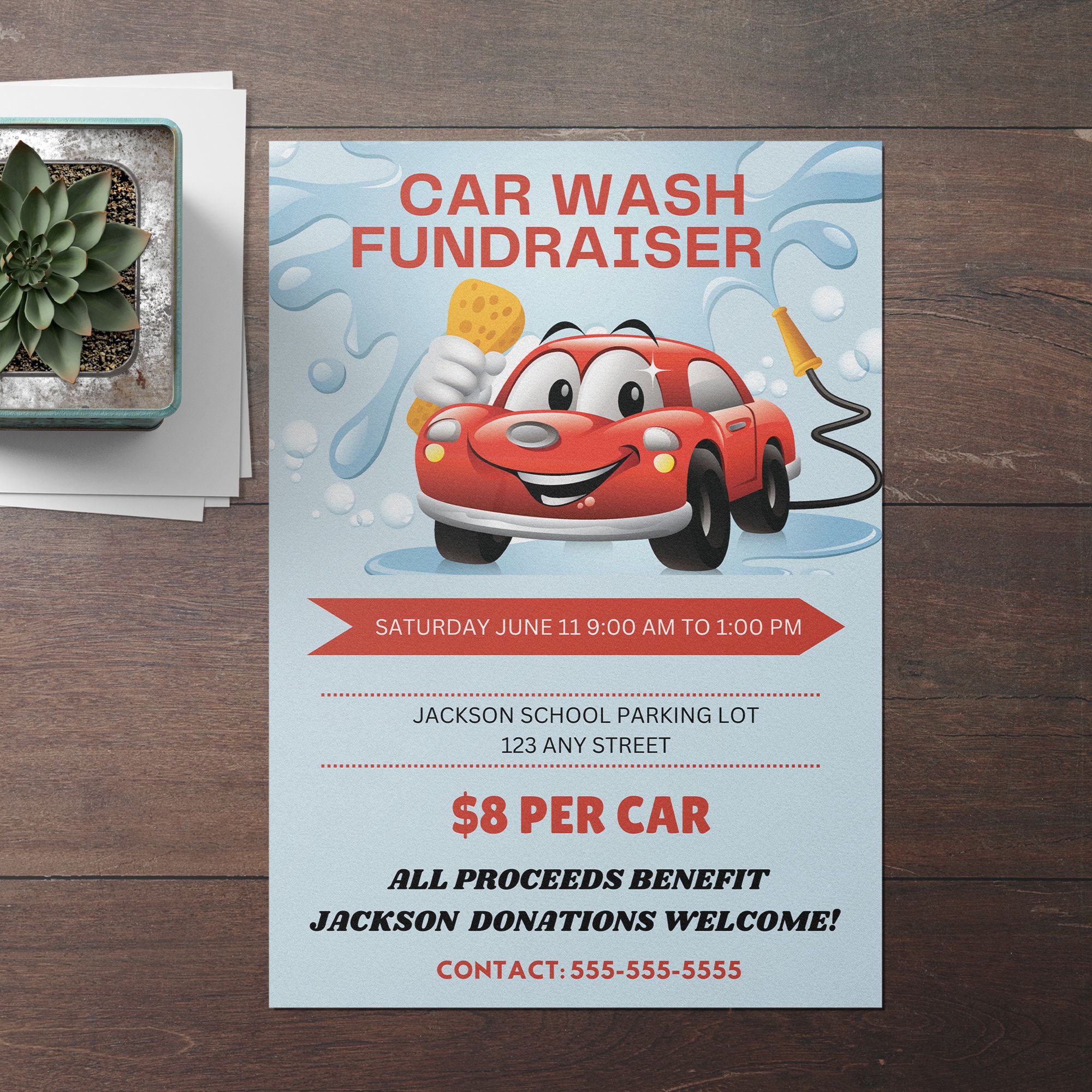 Editable Car Wash Fundraiser Flyer Template, Digital Car Wash Flyer ...