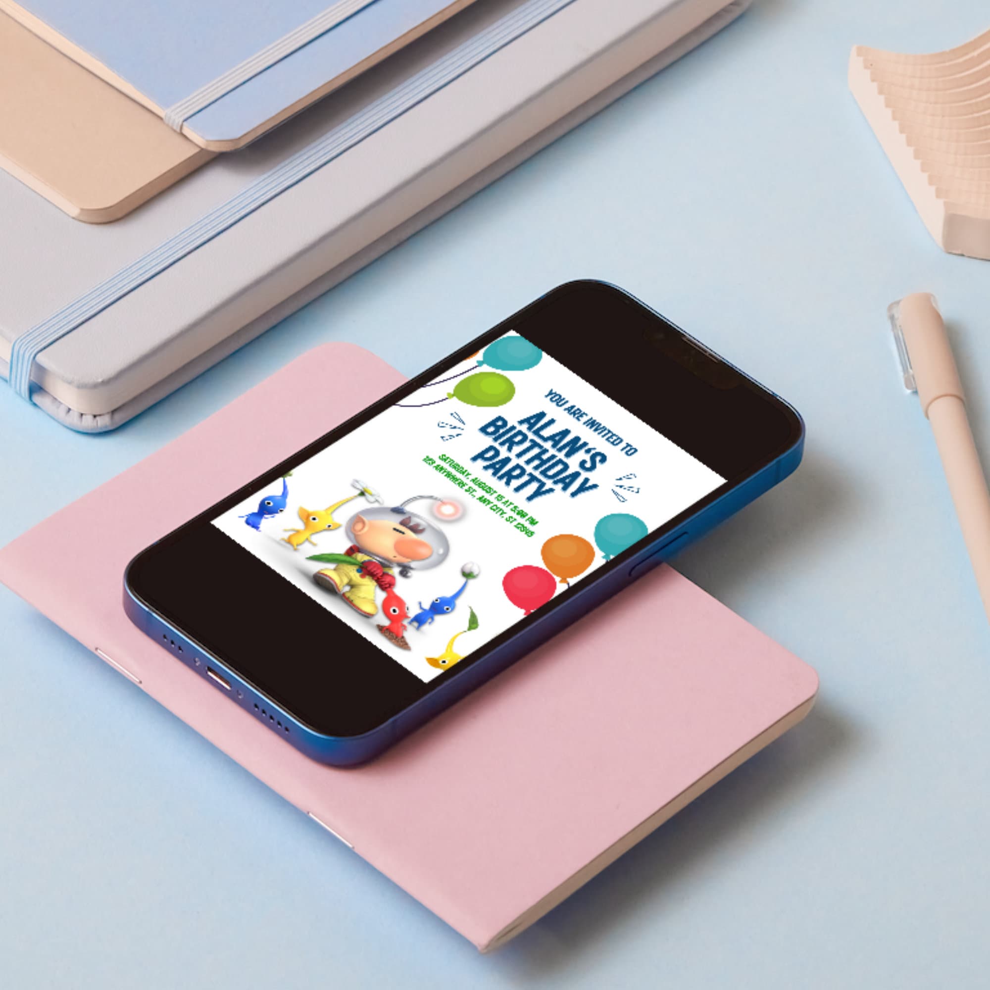 Editable Pikmin Invitation Digital Pikmin Birthday - Etsy