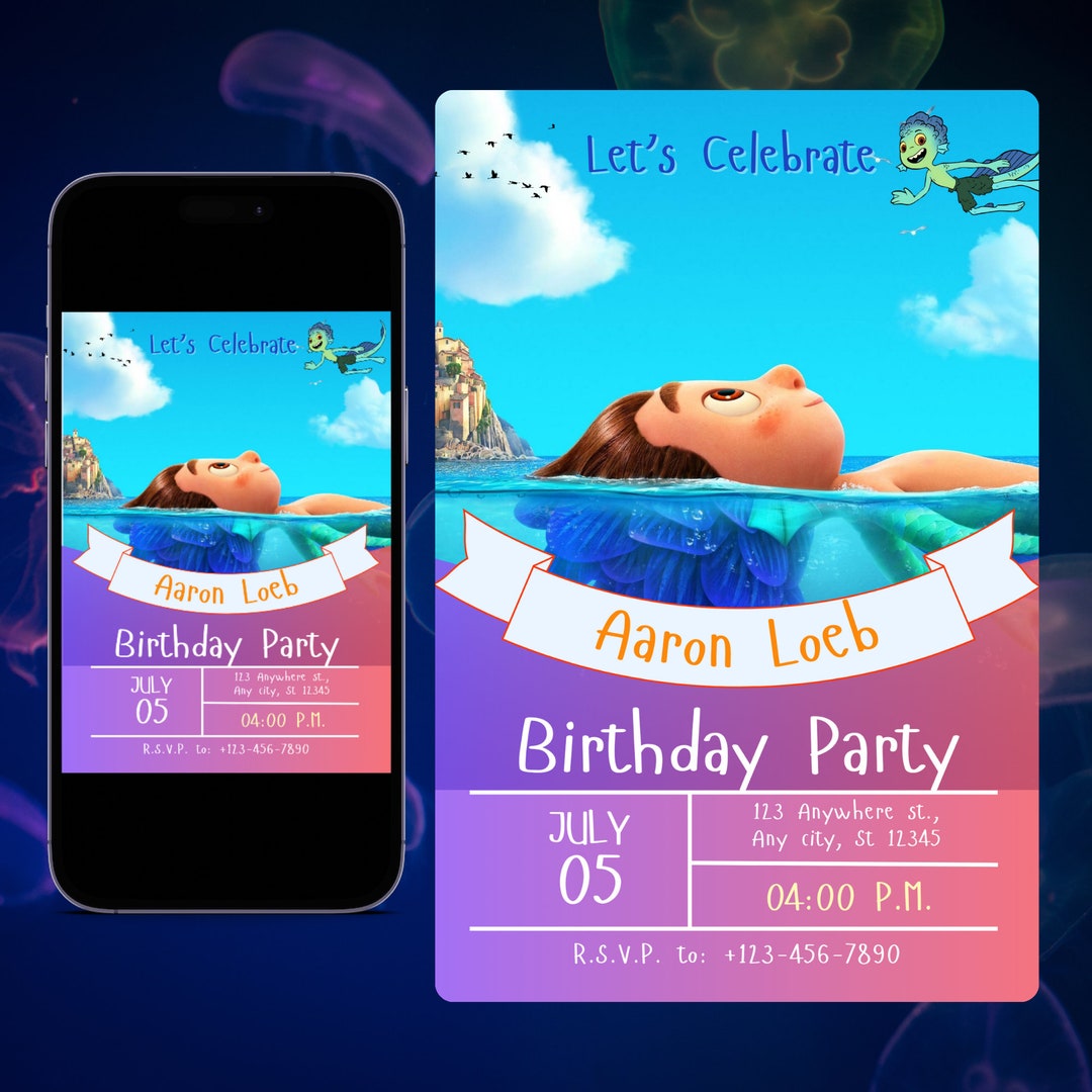 Editable Luca Birthday Invite, Printable Luca Party Templates, Digital ...