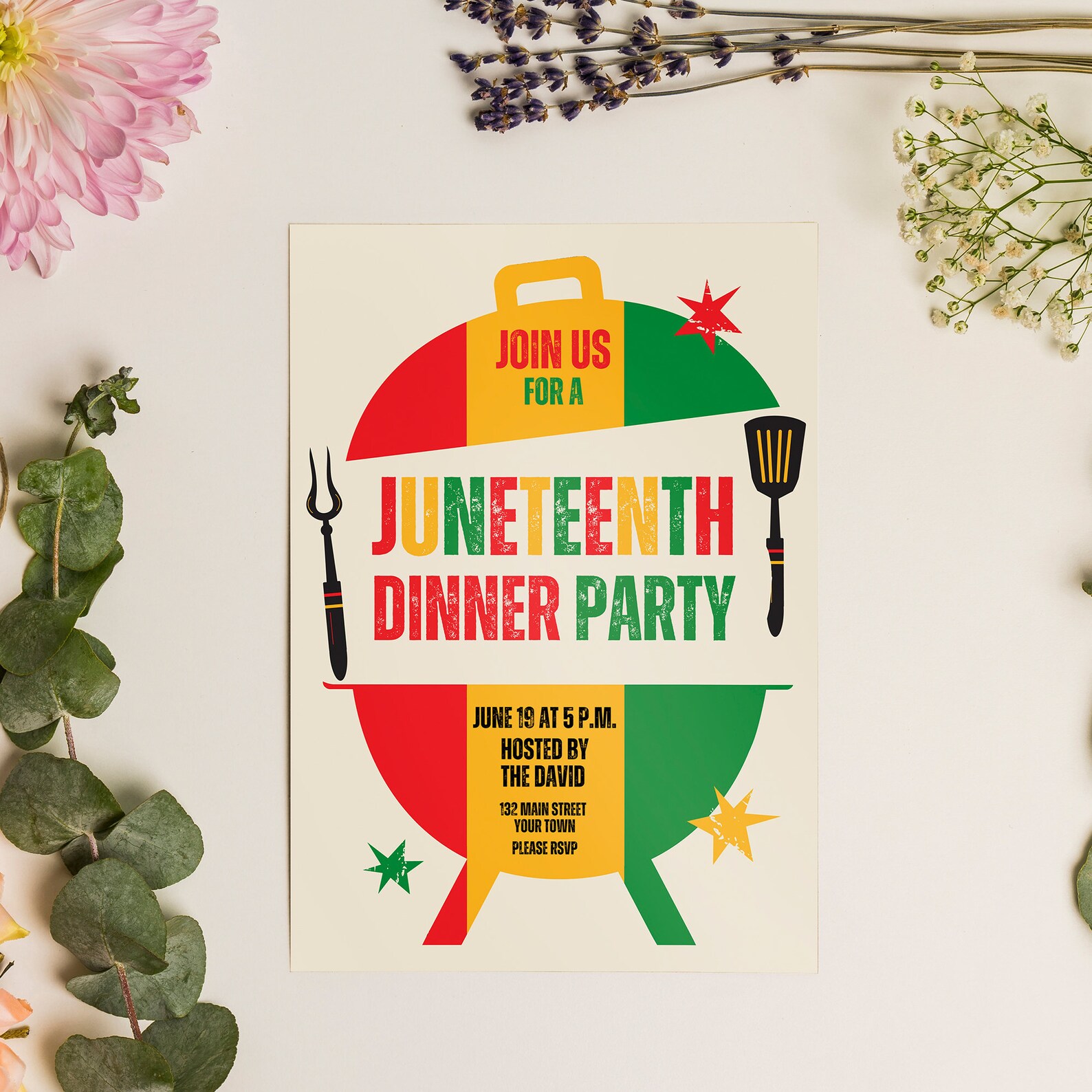 Editable Juneteenth Invitation Template, Digital Juneteenth Dinner ...