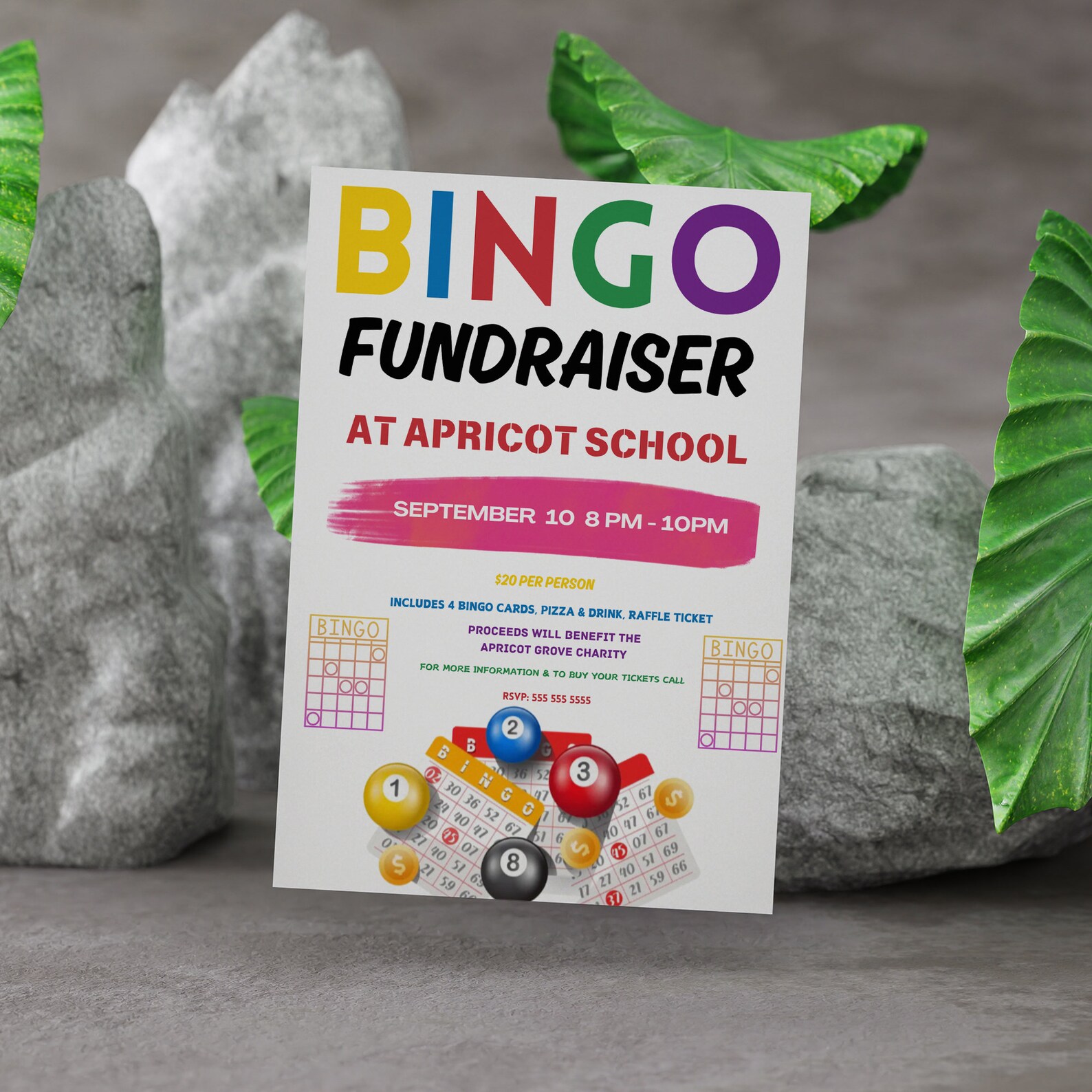 Editable Bingo Fundraiser Flyer Template, Digital Bingo Night Flyer ...