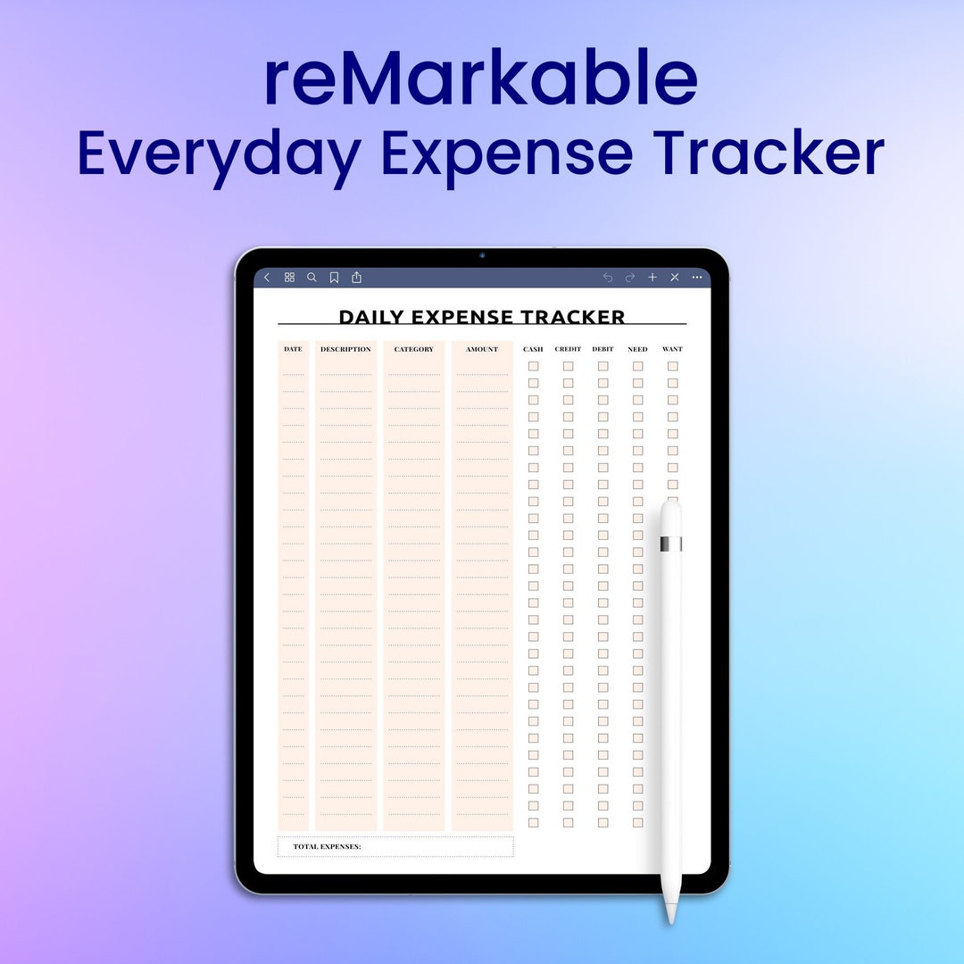 Remarkable 2 Everyday Expense Tracker Template, Remarkable Templates ...