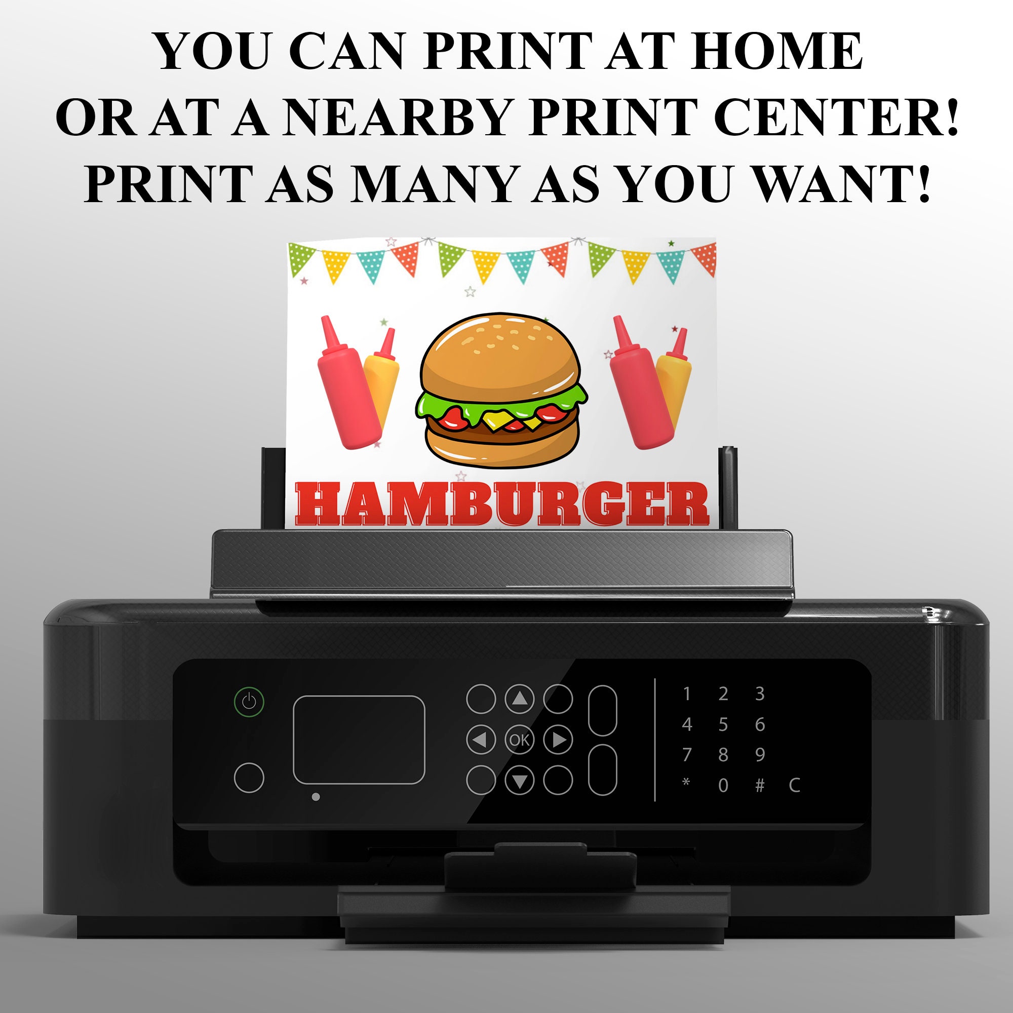 Editable Hamburger Fundraiser Flyer Template, Digital Burger Cookout ...