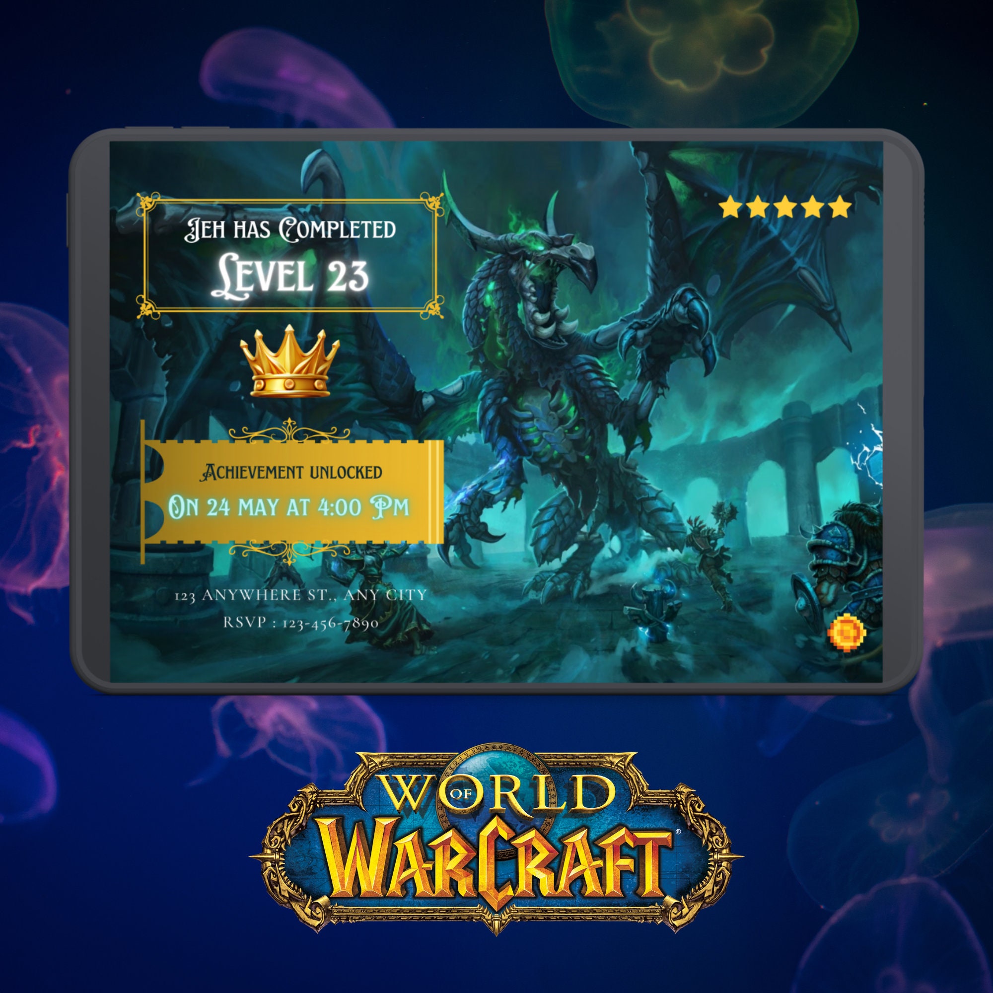 Editable World of Warcraft Invitation Digital World of - Etsy