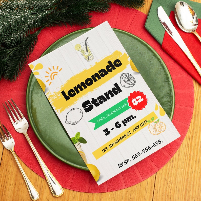 Editable Lemonade Stand Flyer Template, Digital Summer Fundraiser Flyer ...