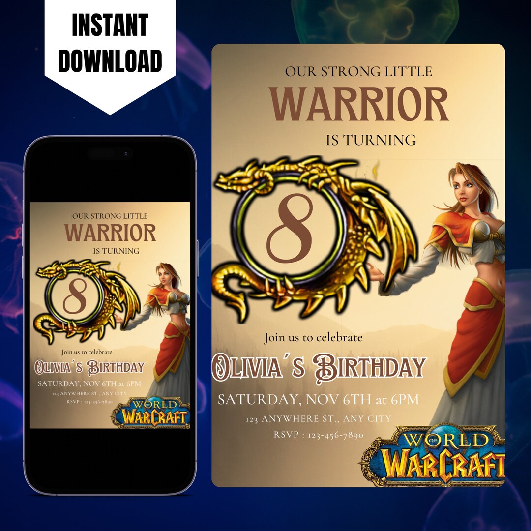 Editable World of Warcraft Invitation Digital World of - Etsy