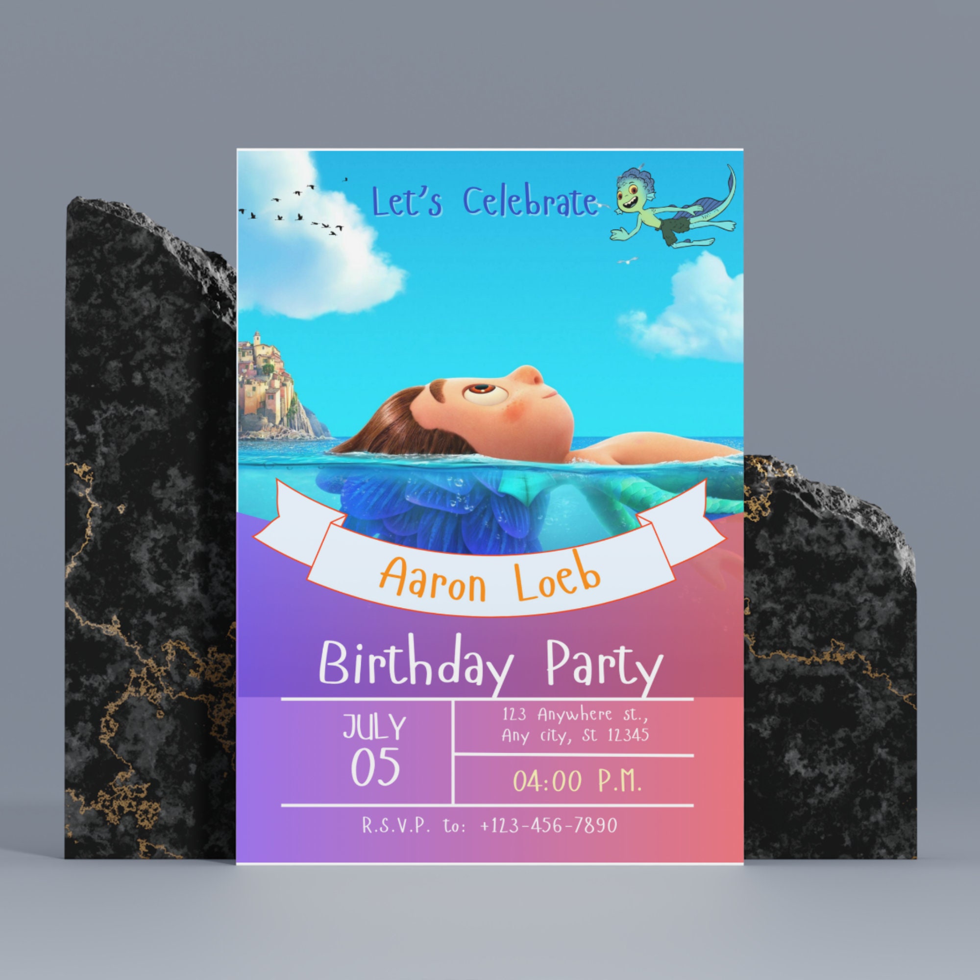 Editable Luca Birthday Invite, Printable Luca Party Templates, Digital ...