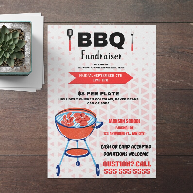Editable BBQ Fundraiser Flyer Template, Digital Barbecue Fundraiser ...