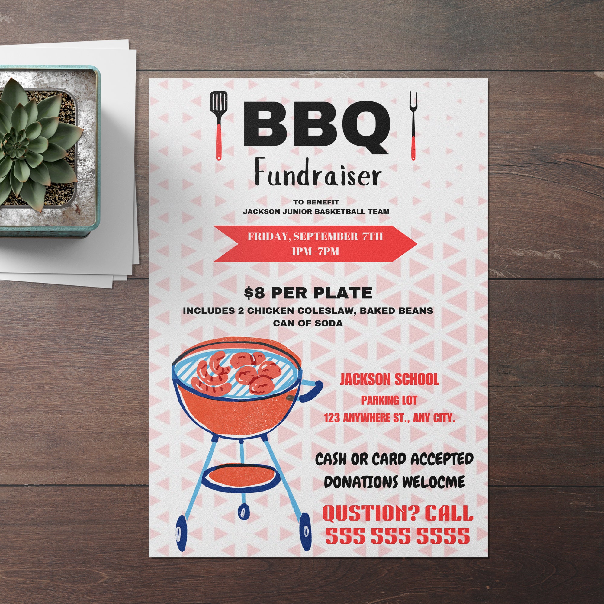 Editable BBQ Fundraiser Flyer Template, Digital Barbecue Fundraiser ...