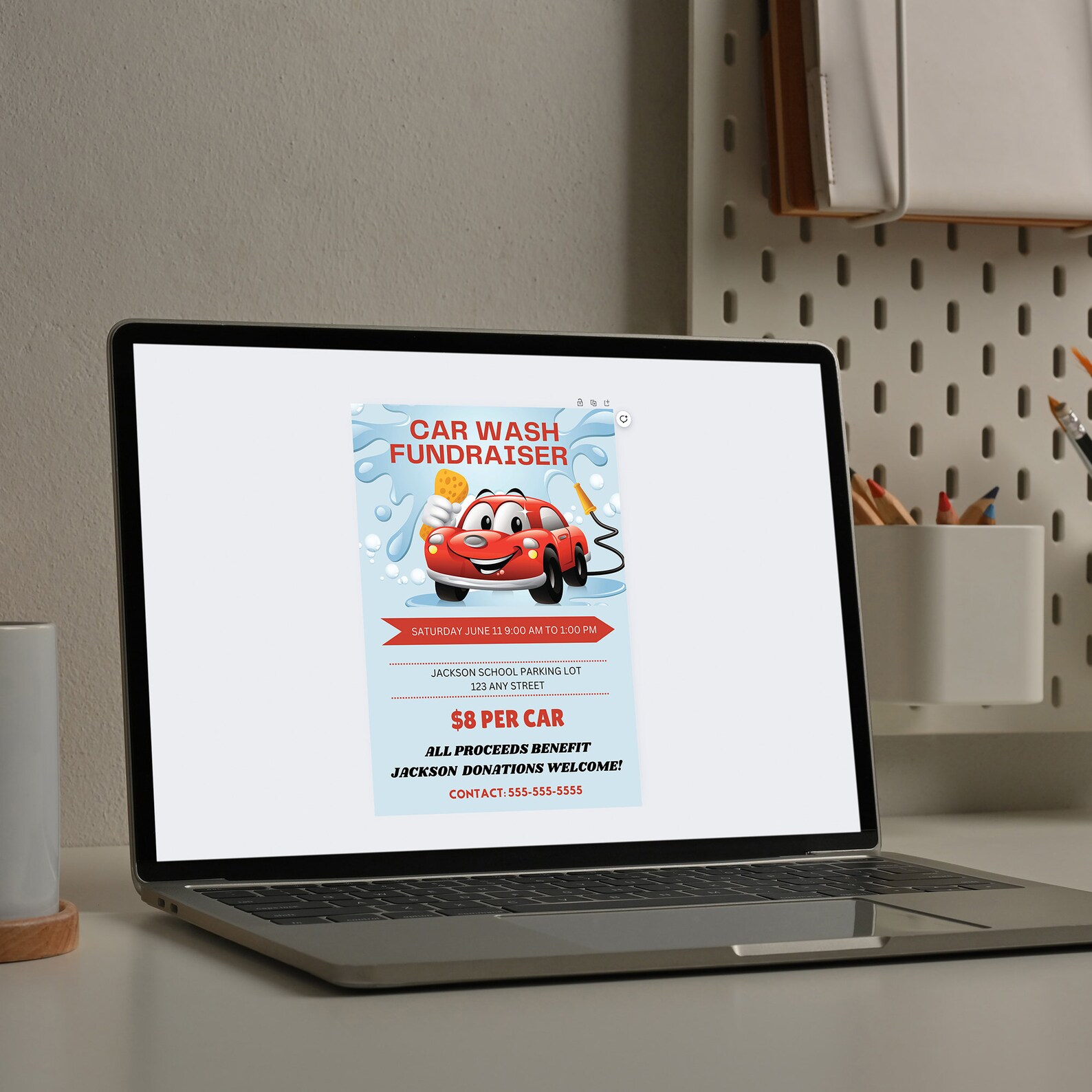 Editable Car Wash Fundraiser Flyer Template, Digital Car Wash Flyer ...