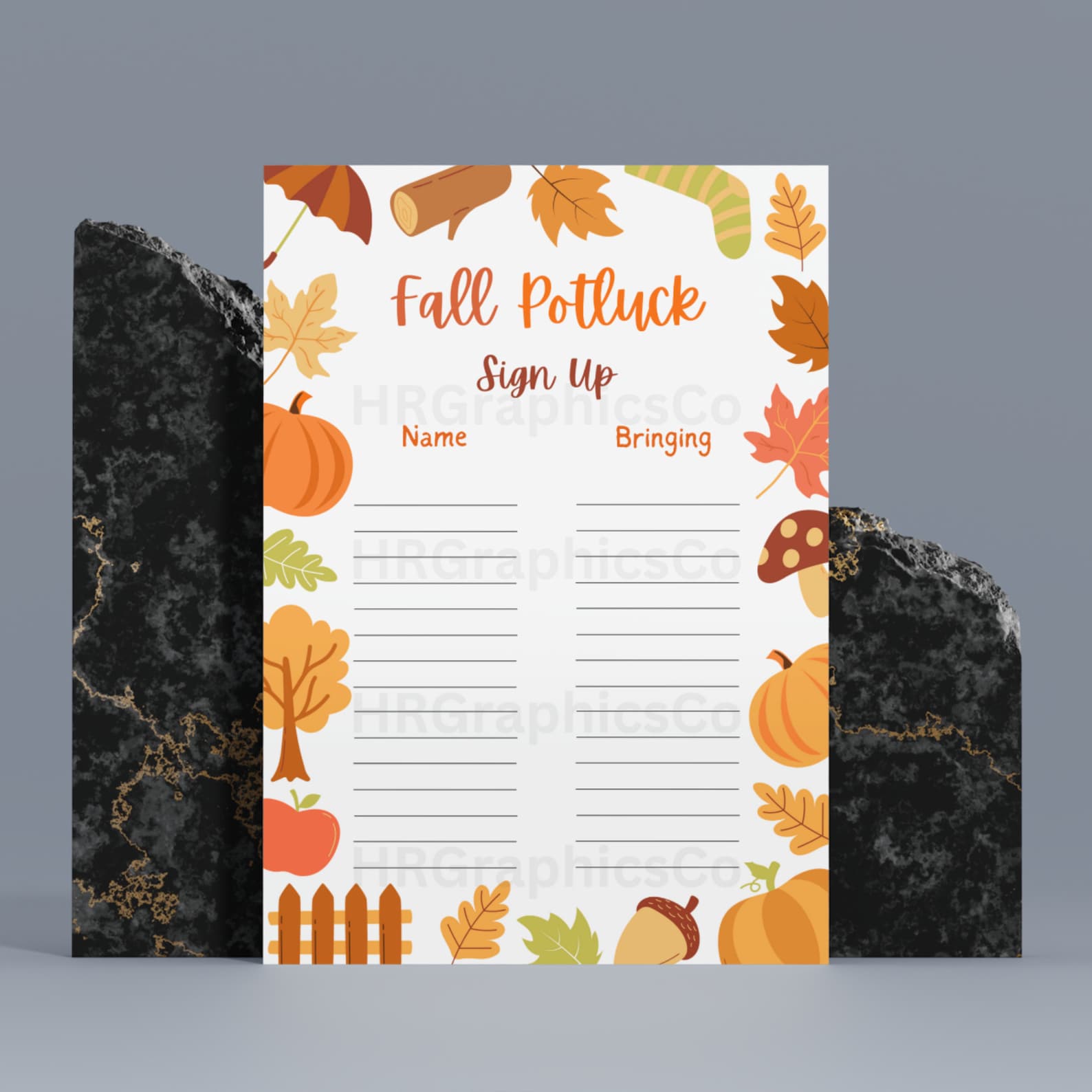 Editable Fall Potluck Sign up Sheet, Potluck Sign-up Sheet Invitation ...