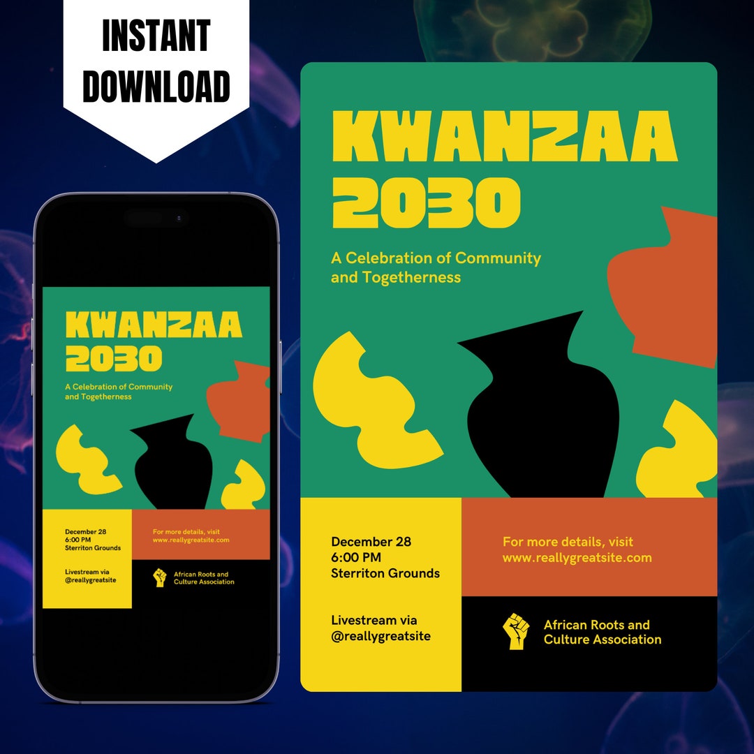 Editable Kwanzaa Invitation Kwanzaa Celebration Invite Digital Kwanzaa ...