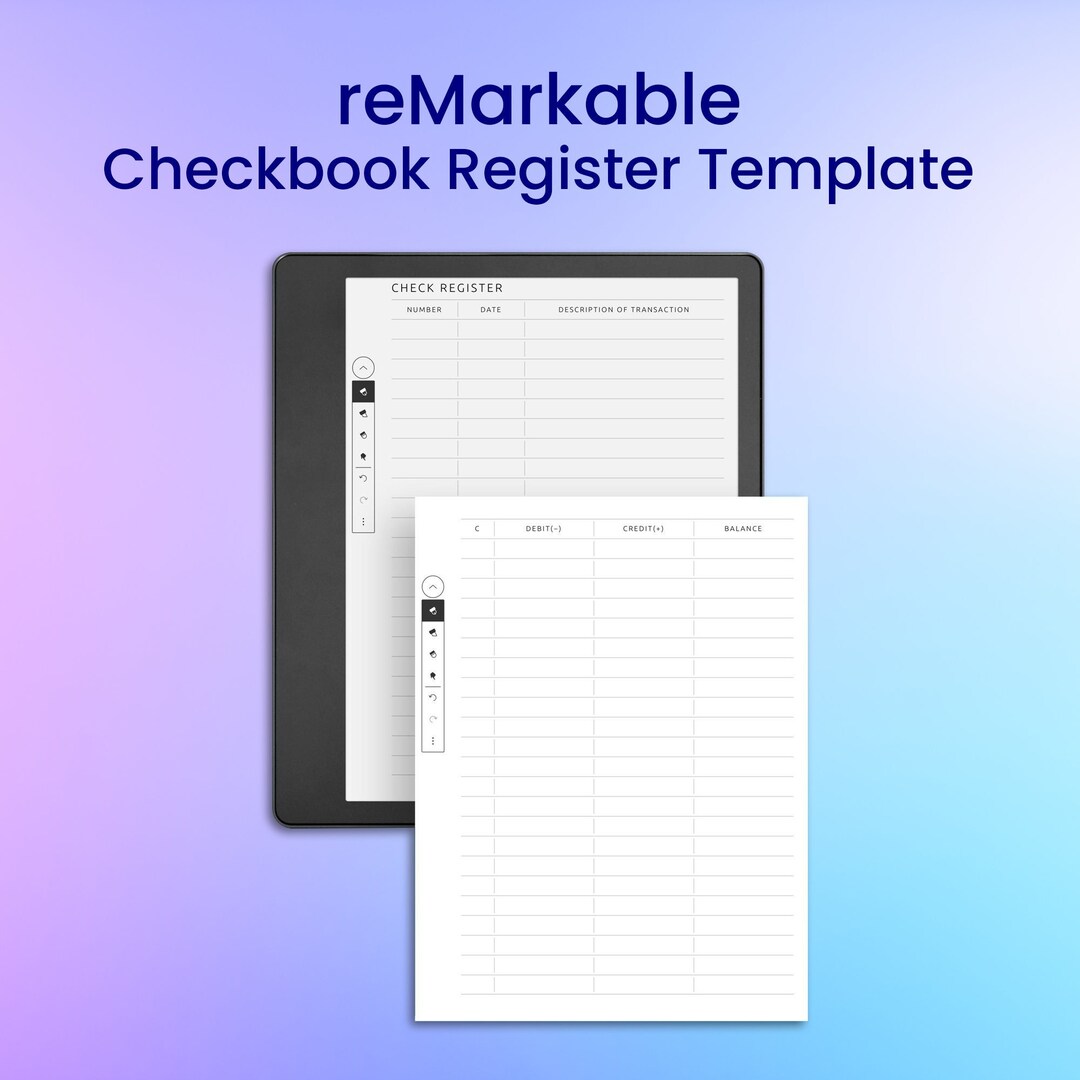Remarkable 2 Checkbook Register Template, Remarkable Templates ...