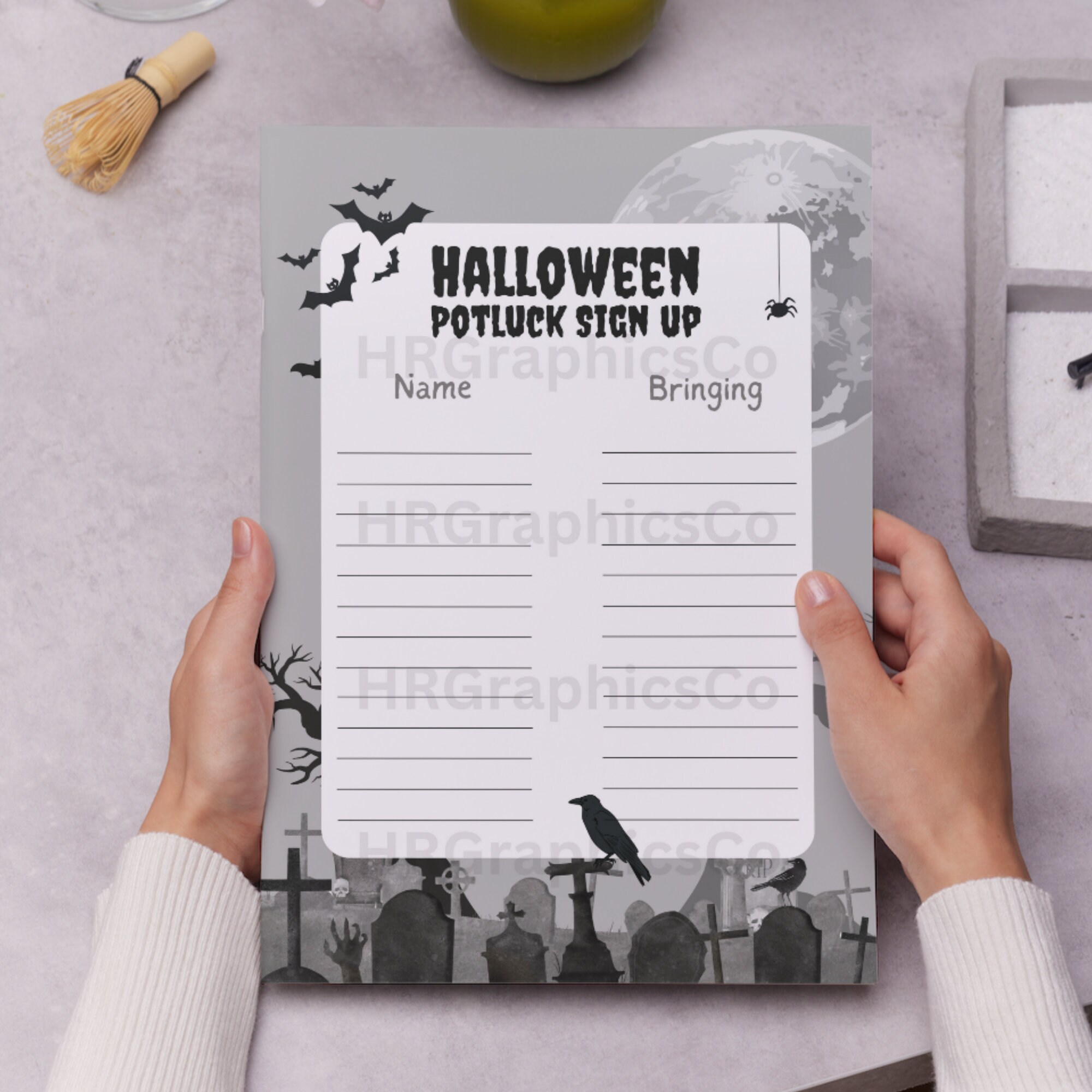 Halloween Potluck Sign up Sheet Editable, Printable Potluck Sign up ...