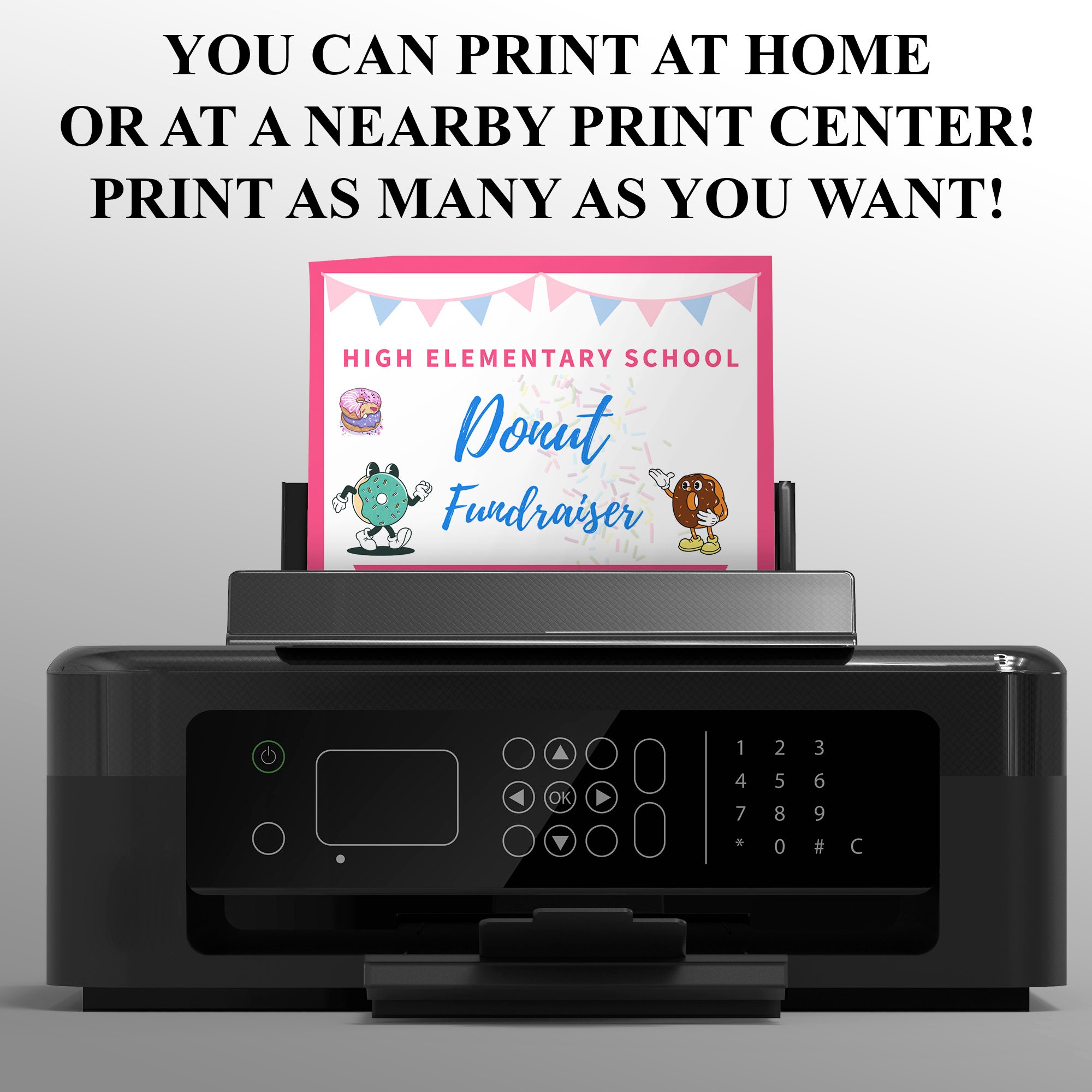 Editable Donut Fundraiser Flyer Template, Digital Donut Flyer ...