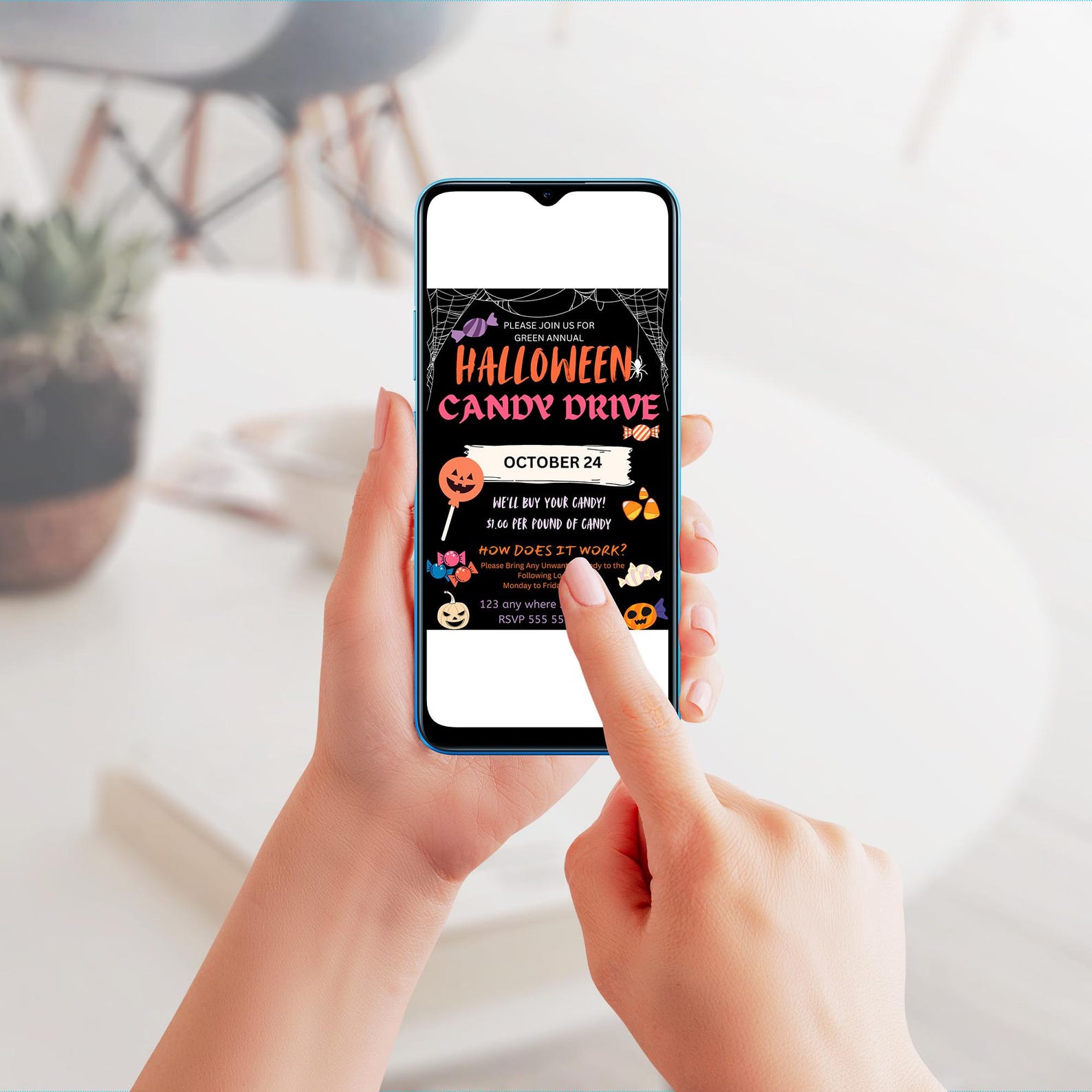 Editable Candy Drive Halloween Fundraiser Flyer, Digital Halloween ...