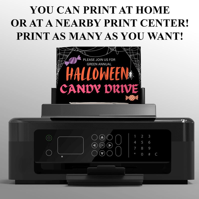 Editable Candy Drive Halloween Fundraiser Flyer, Digital Halloween ...