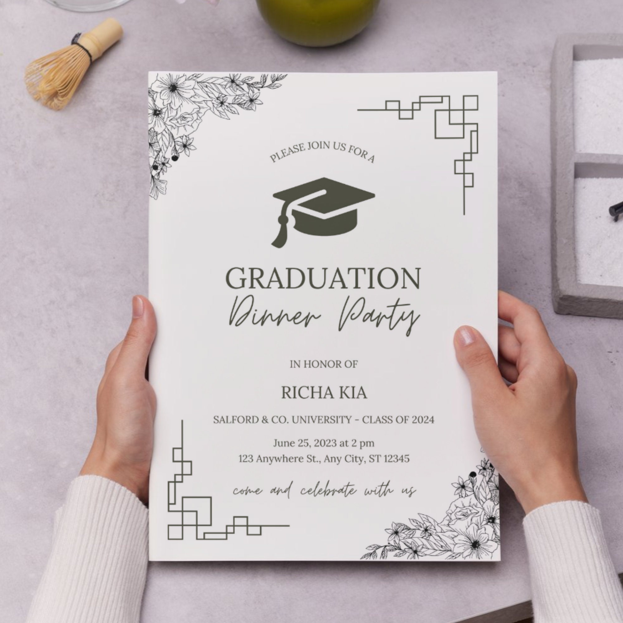 Digital Graduation Dinner Invitation Template, Printable Graduation ...