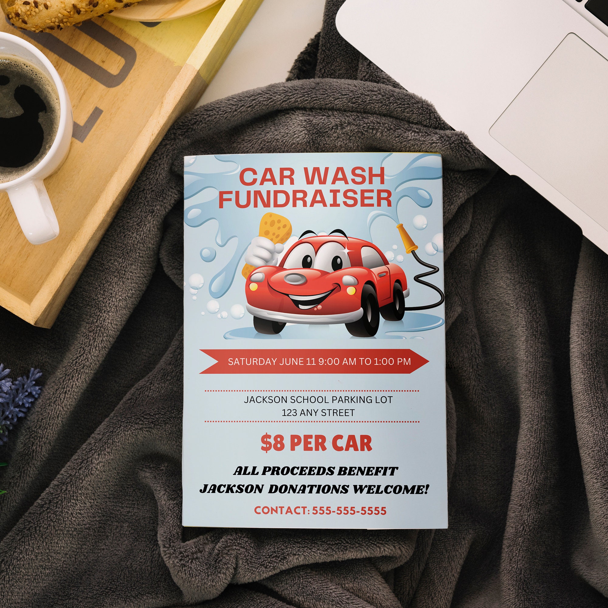 Editable Car Wash Fundraiser Flyer Template, Digital Car Wash Flyer ...