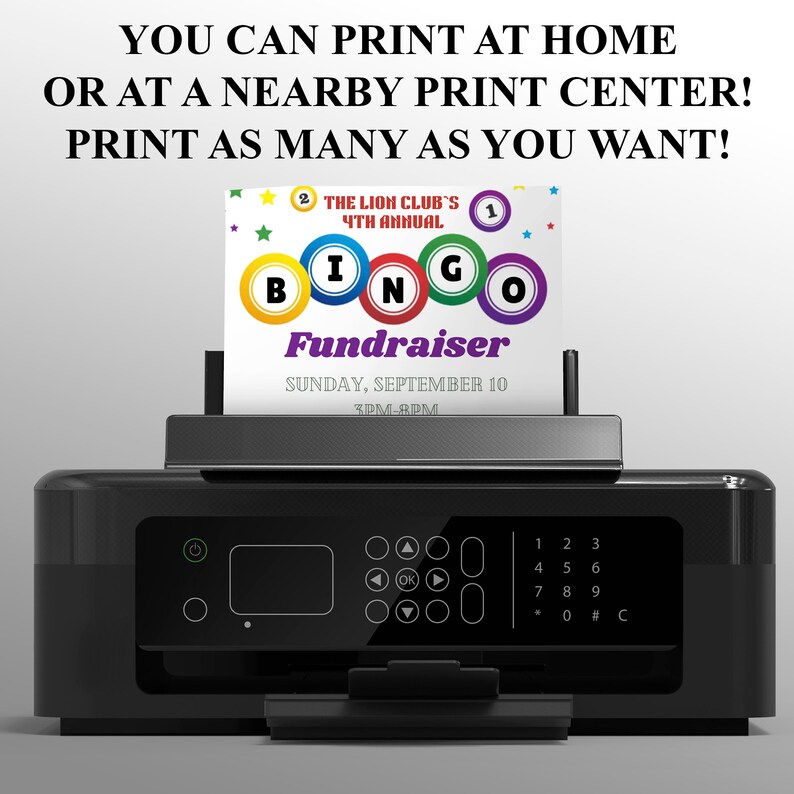 Editable Bingo Fundraiser Flyer Template, Digital Bingo Night Flyer ...