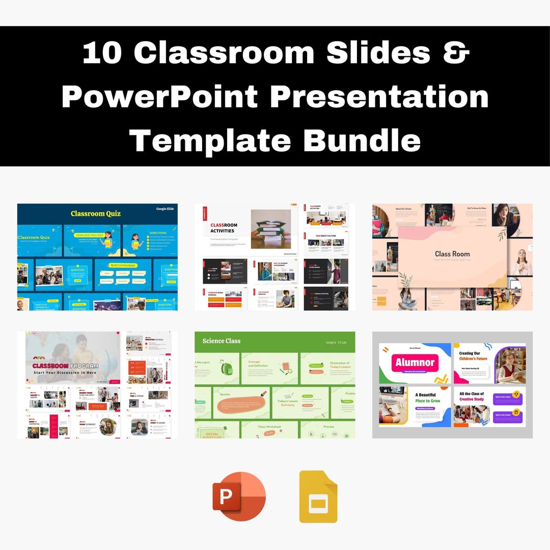 10 Classroom Google Slides and Powerpoint Presentation Template Bundle ...