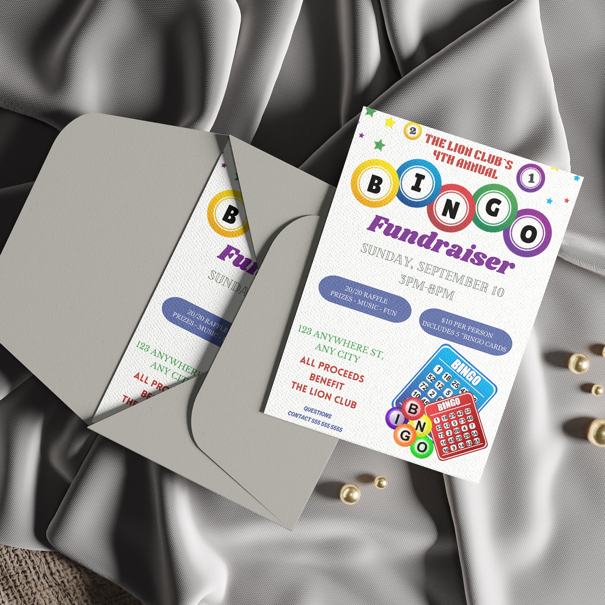 Editable Bingo Fundraiser Flyer Template, Digital Bingo Night Flyer ...