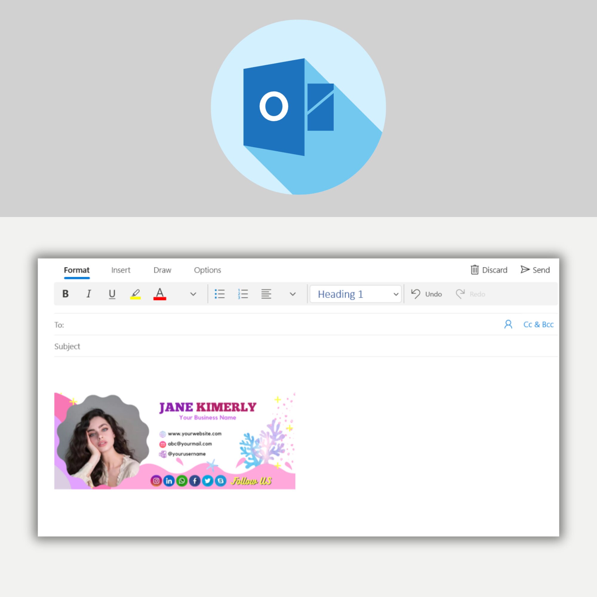 Gmail Signature Template, Canva Email Signature Design Gmail Outlook ...