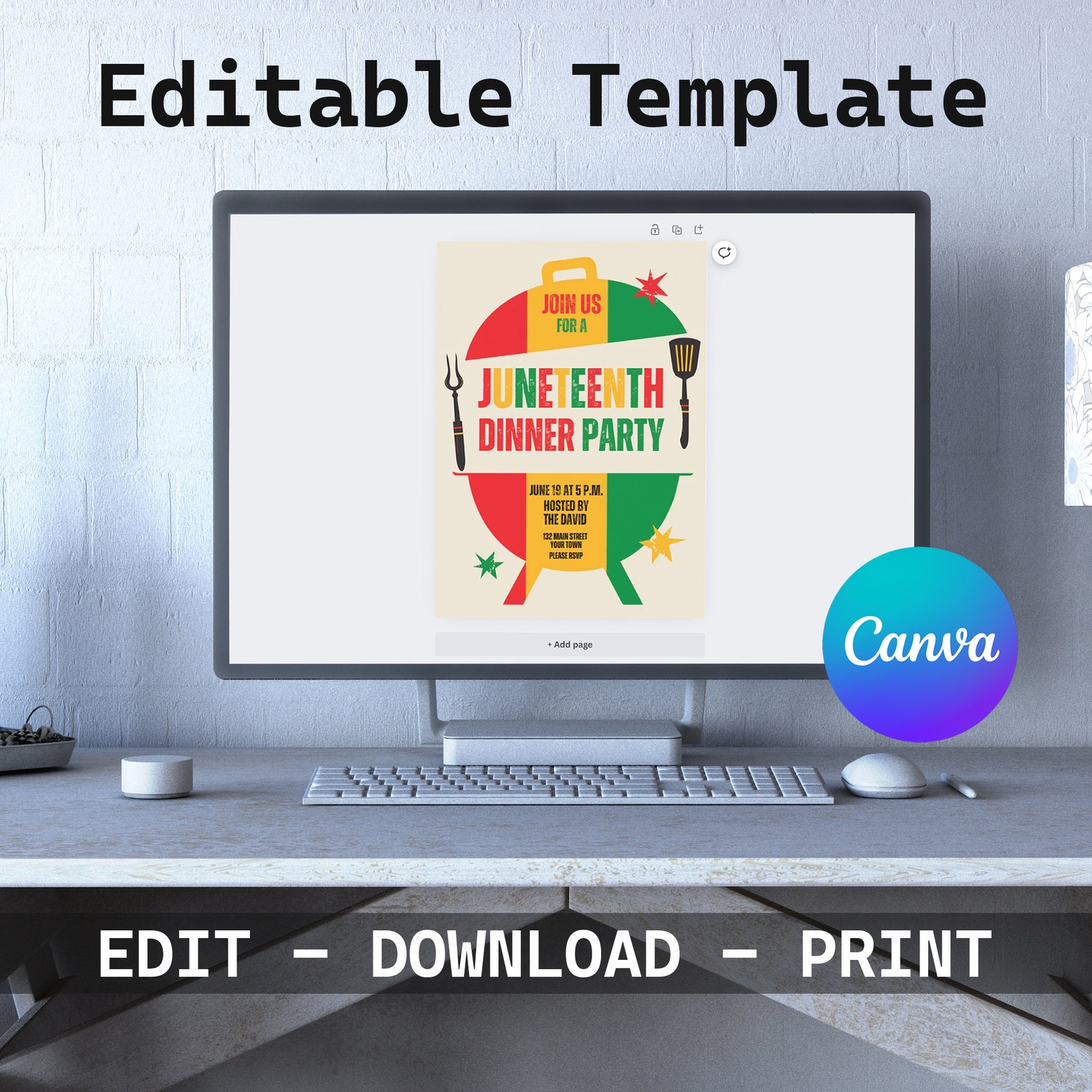 Editable Juneteenth Invitation Template, Digital Juneteenth Dinner ...