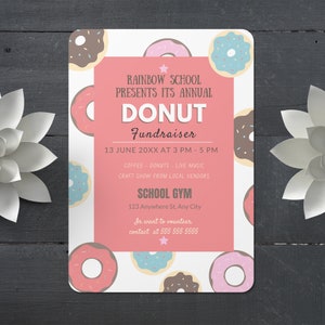 Editable Donut Fundraiser Flyer Template, Digital Donut Flyer ...