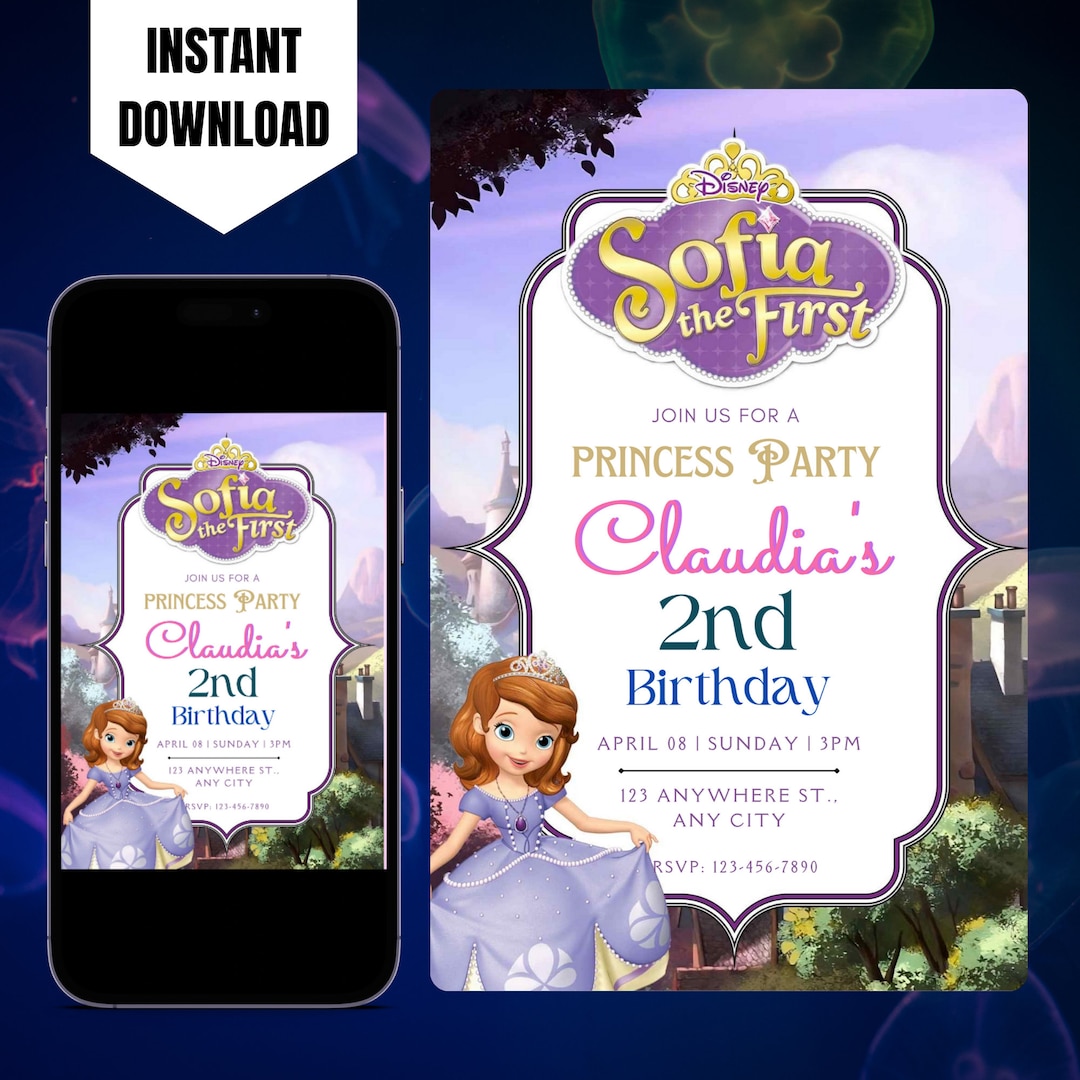Princess Sofia Invitation Princess Sofia Birthday Invitation - Etsy
