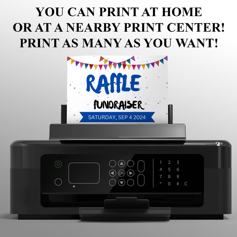 Editable Raffle Fundraiser Flyer Template, Digital Raffle Ticket ...