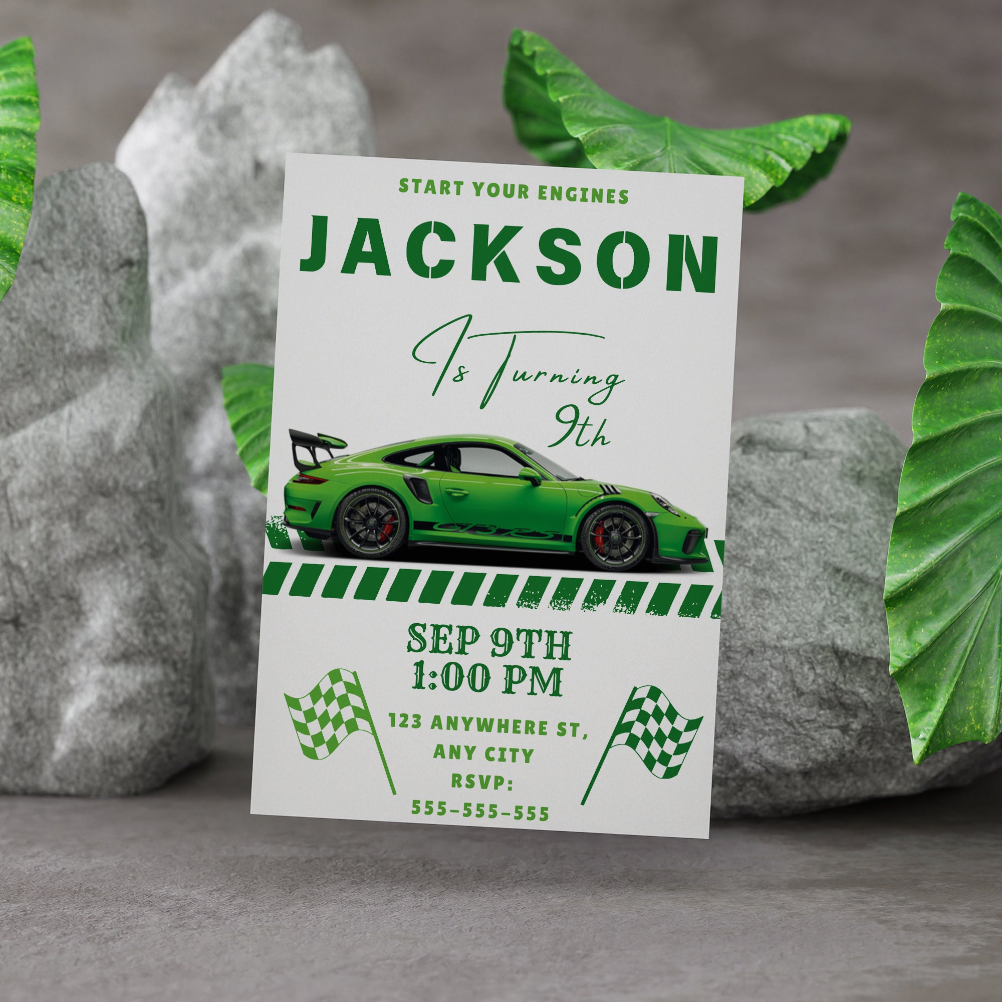 Editable Porsche Invitation, Printable Porsche Sport Car Birthday ...