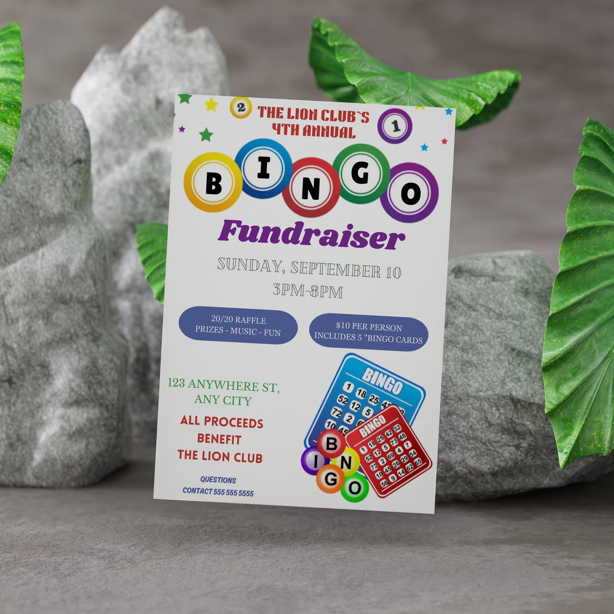 Editable Bingo Fundraiser Flyer Template, Digital Bingo Night Flyer ...