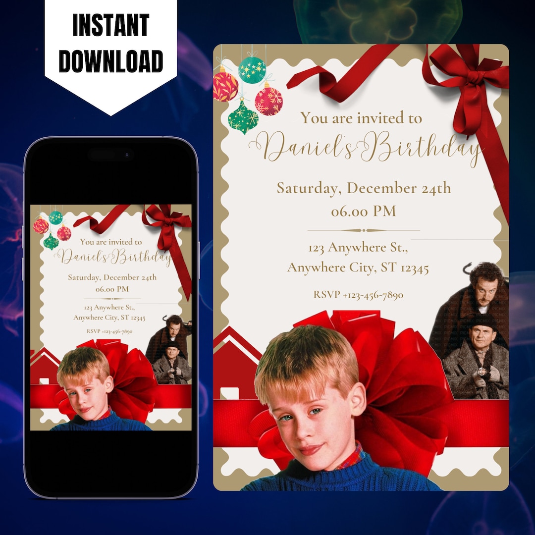 Home Alone Party Invitation Home Alone Invitation Christmas - Etsy