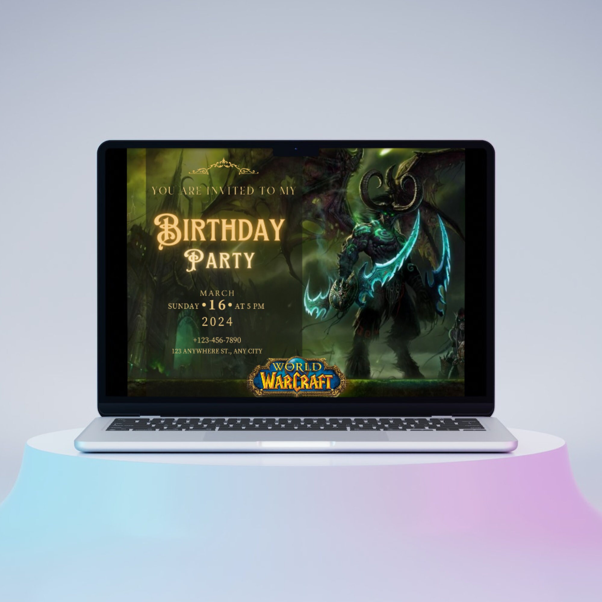 Editable World of Warcraft Invitation Digital World of - Etsy