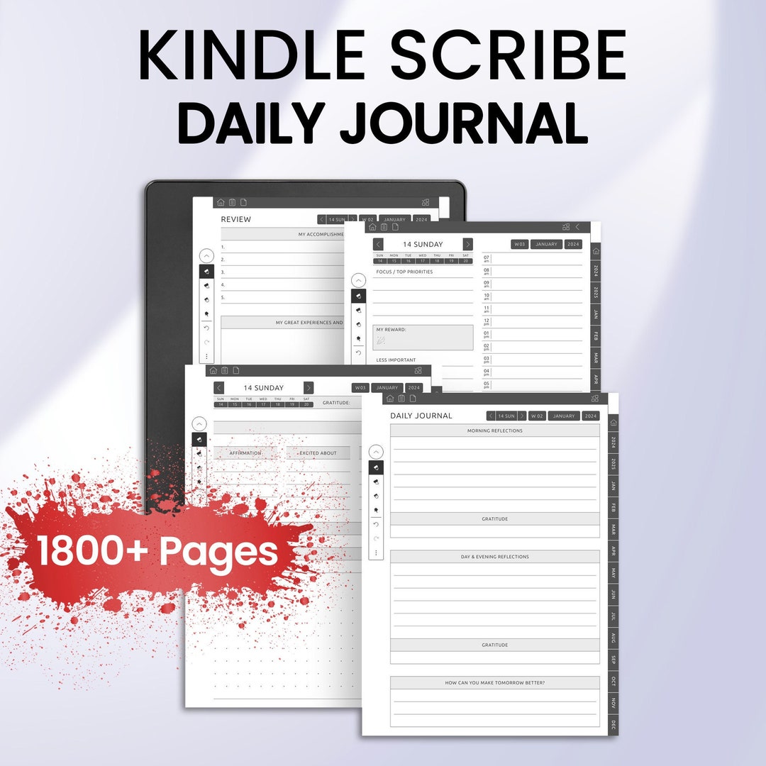 Kindle Scribe Daily Journal Template, Kindle Template, Kindle Scribe ...