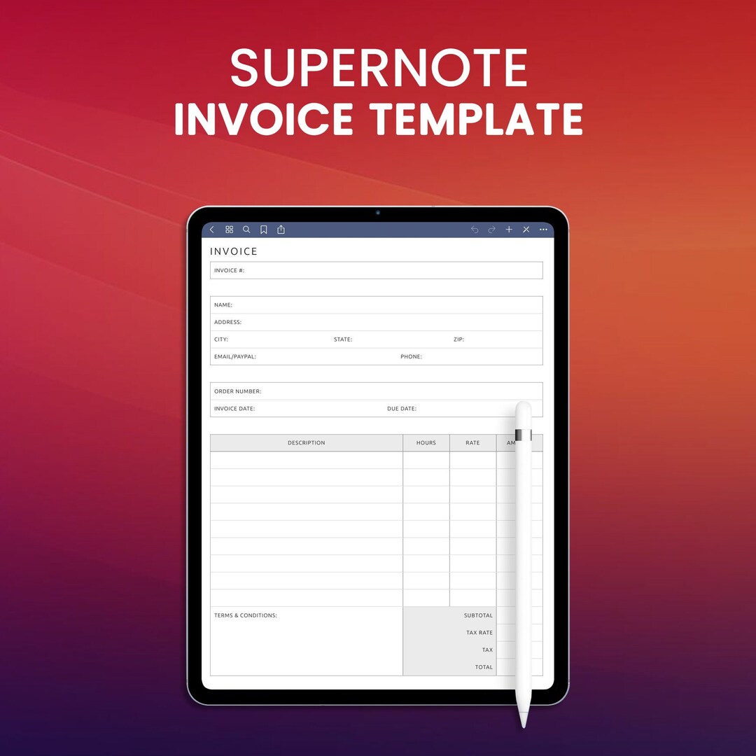 Supernote Invoice Template, Supernote Template, Supernote A5X / A6X ...