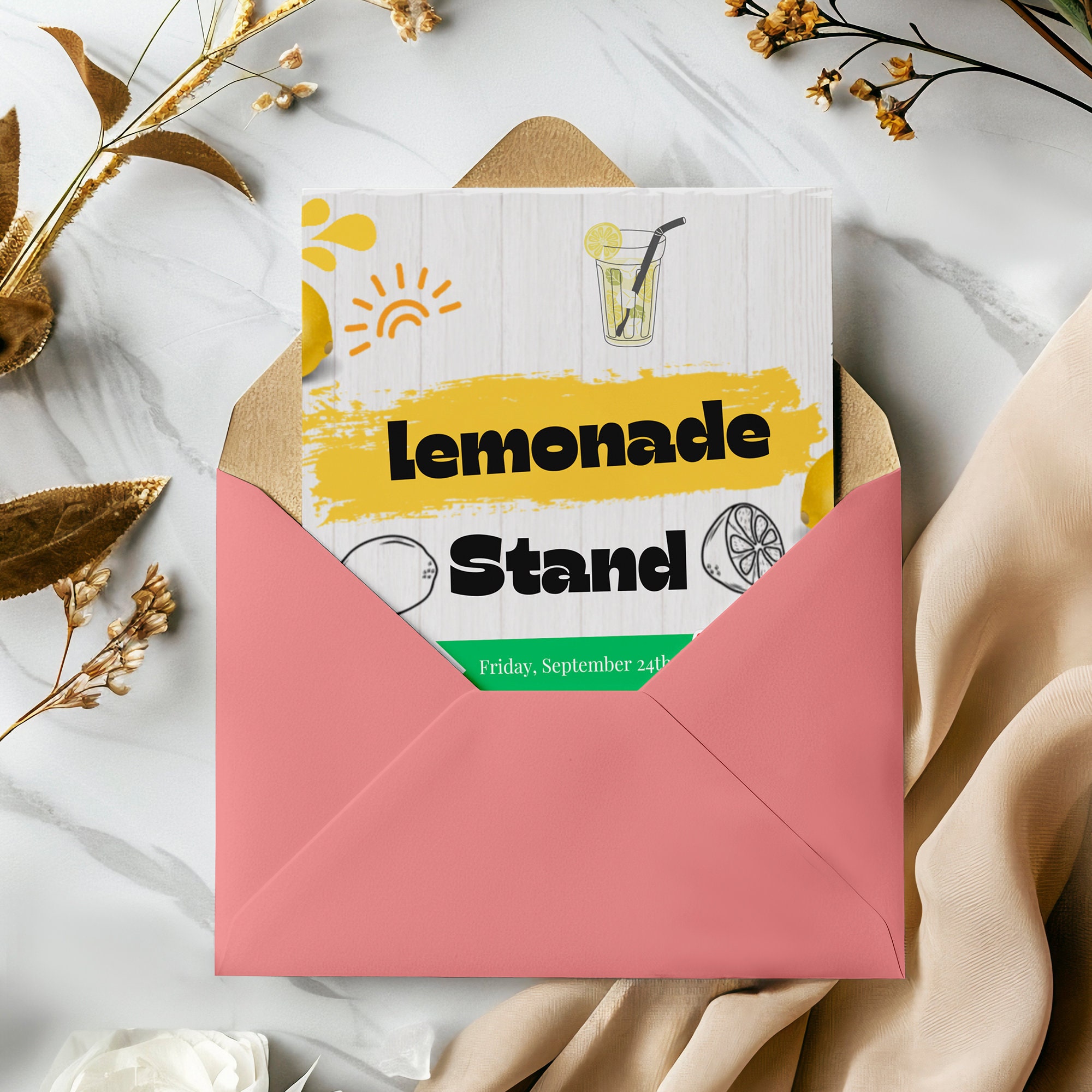 Editable Lemonade Stand Flyer Template, Digital Summer Fundraiser Flyer ...