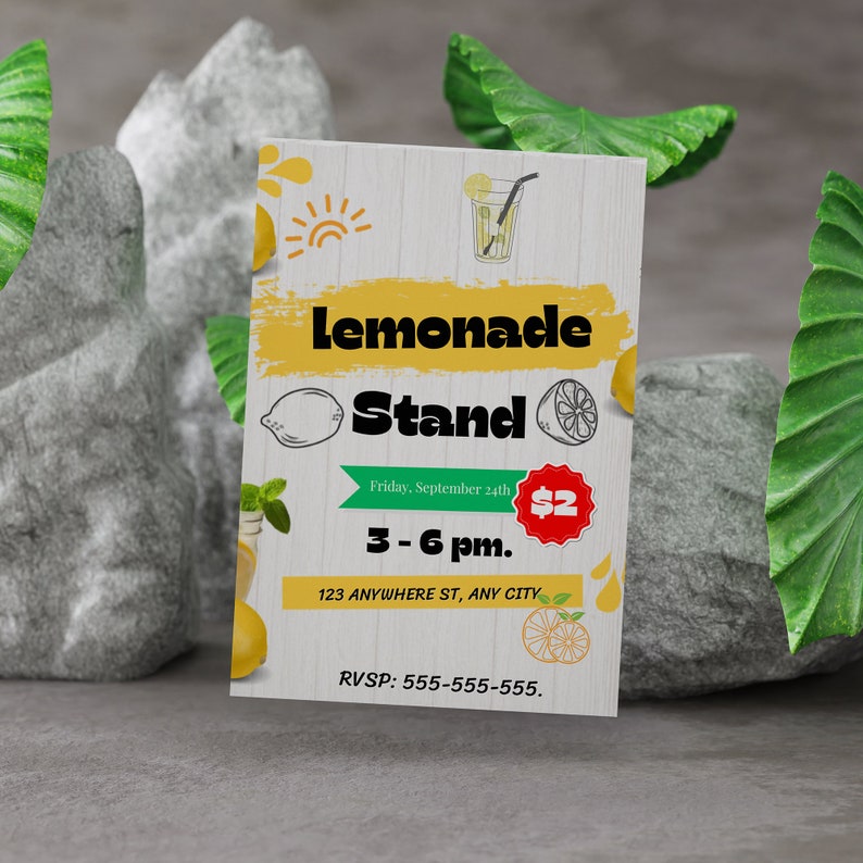 Editable Lemonade Stand Flyer Template, Digital Summer Fundraiser Flyer ...