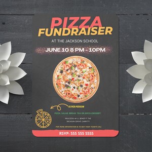 Editable Pizza Fundraiser Flyer Template, Digital Pizza Dinner Flyer ...