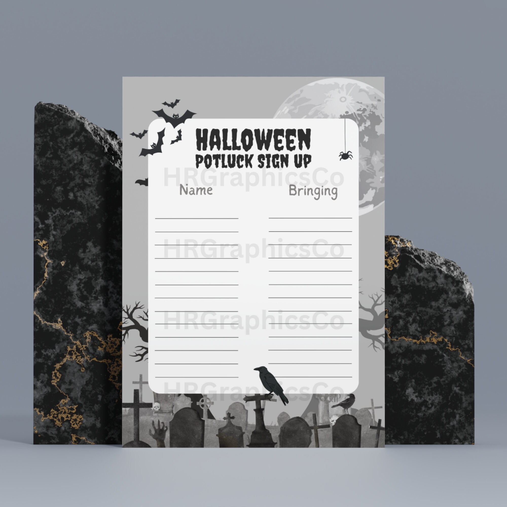 Halloween Potluck Sign up Sheet Editable, Printable Potluck Sign up ...