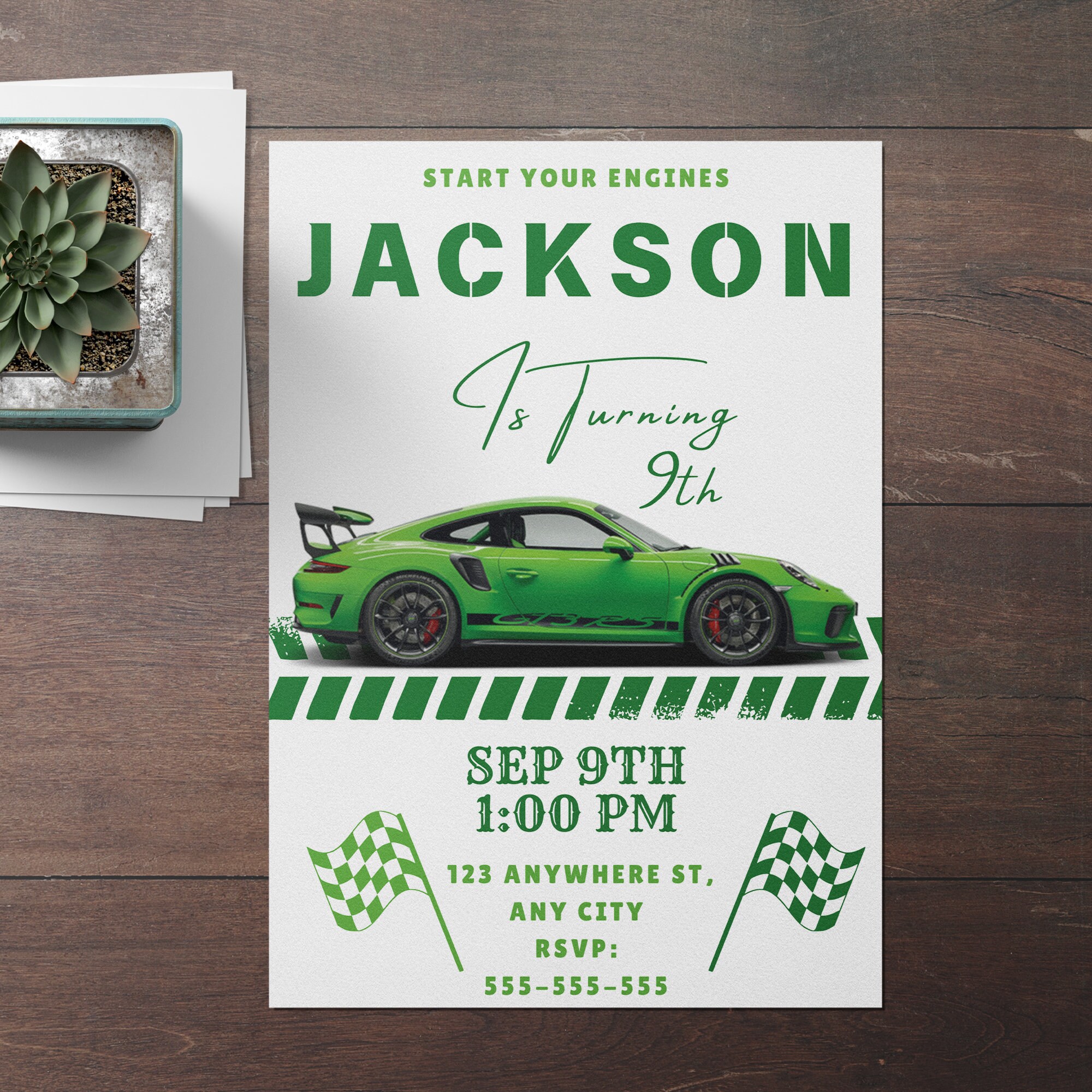 Editable Porsche Birthday Invitation: Race Car Party (digital) - Etsy