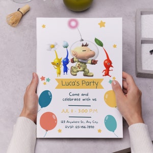 Editable Pikmin Invitation, Digital Pikmin Birthday Invitation ...