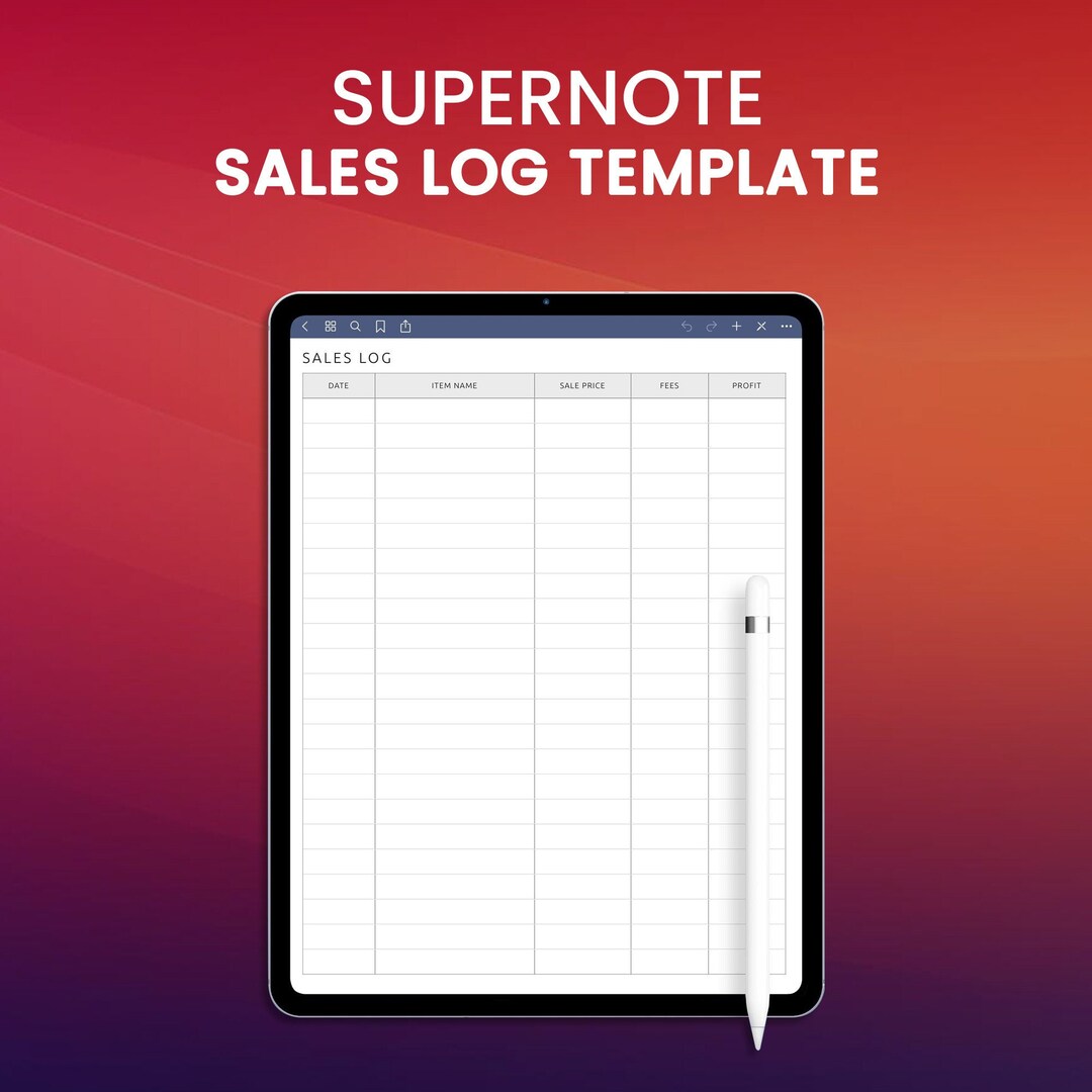 Supernote Sales Log Template, Supernote Template, Supernote A5X / A6X ...
