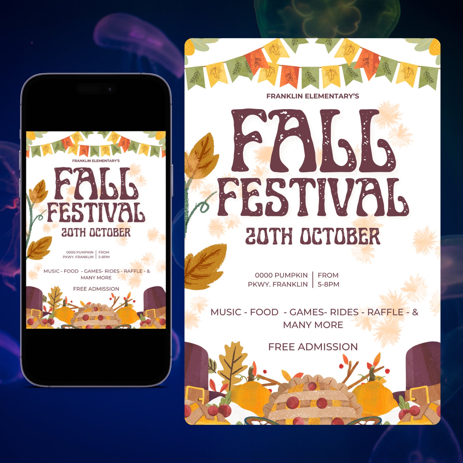 Editable Fall Festival Flyer, Harvest Festival, Fall Festival Invite ...