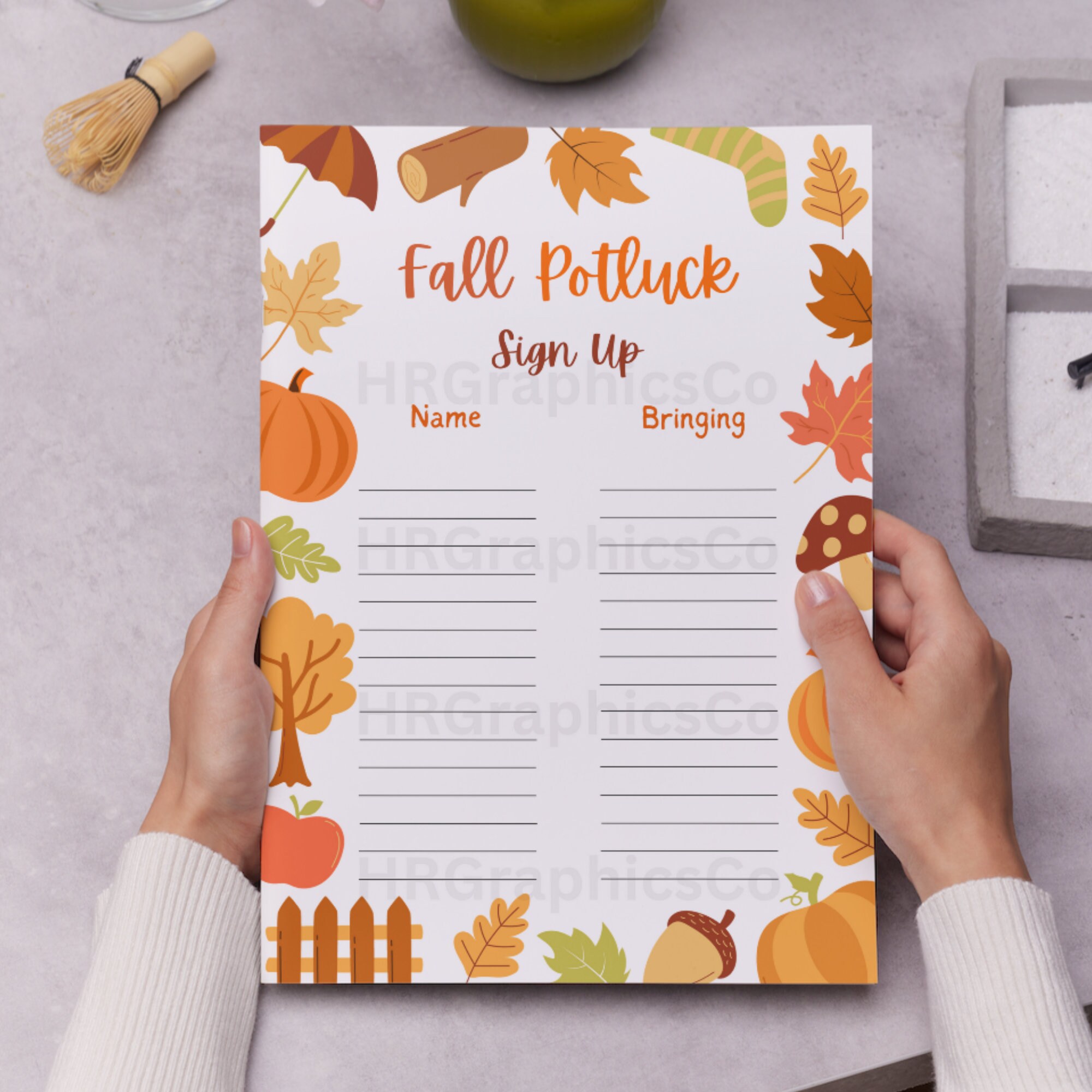 Editable Fall Potluck Sign up Sheet, Potluck Sign-up Sheet Invitation ...