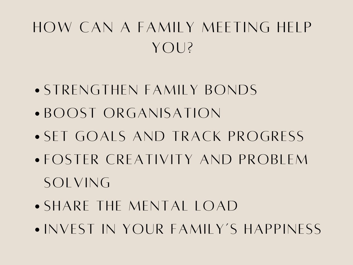 Family Planner Printable Family Meeting Guide Weekly Planner Digital ...