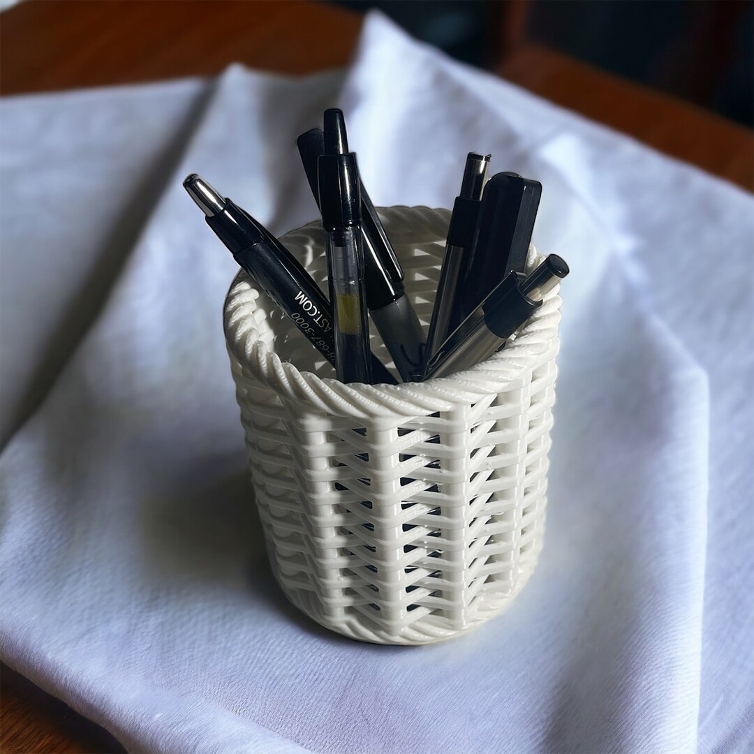3d Printed Woven Basket, Woven Pen Holder, 3d Printed Pen Holder - Etsy