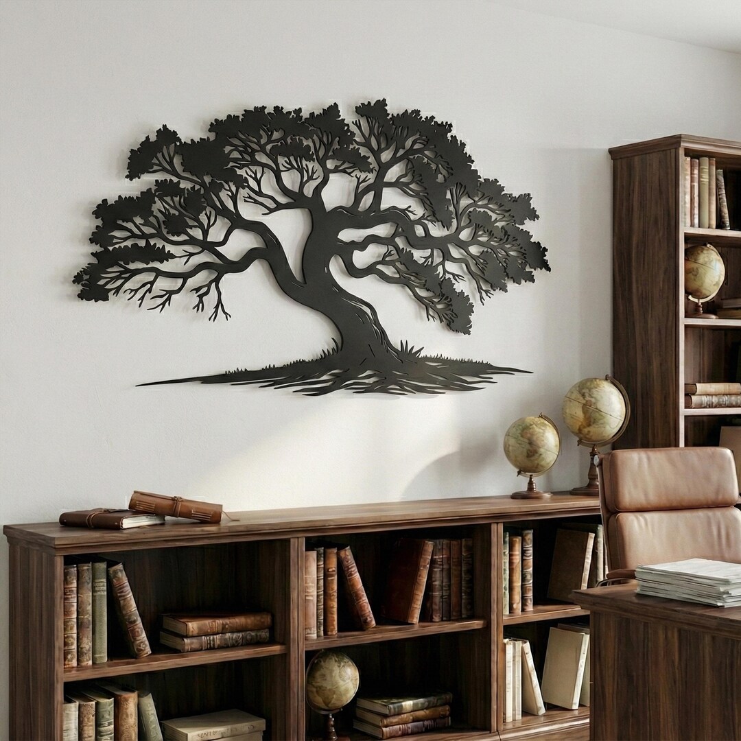 Metal Tree of Life Wall Art, Large Oak Tree Wall Decor for Living Room ...