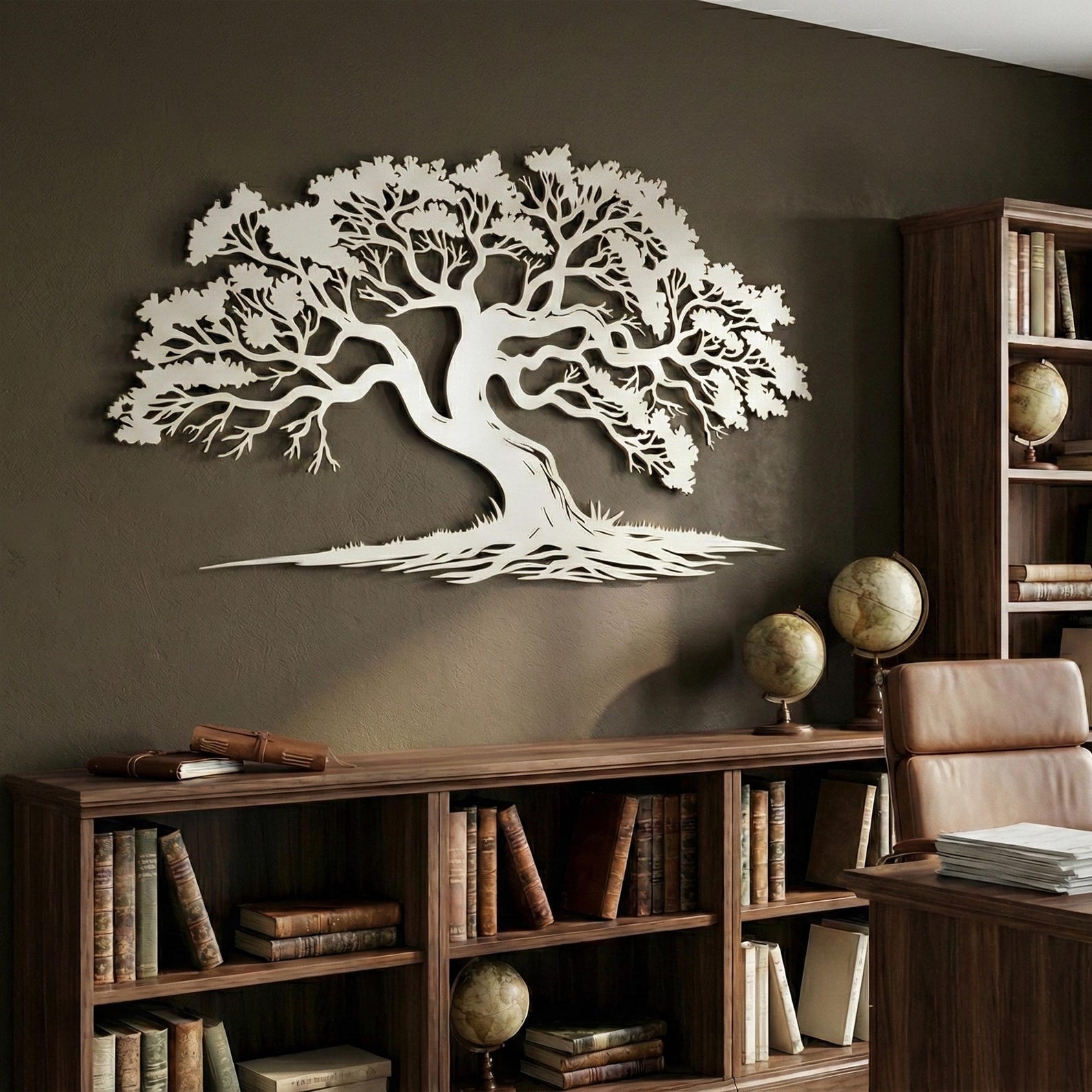 Metal Tree of Life Wall Art, Large Oak Tree Wall Decor for Living Room ...